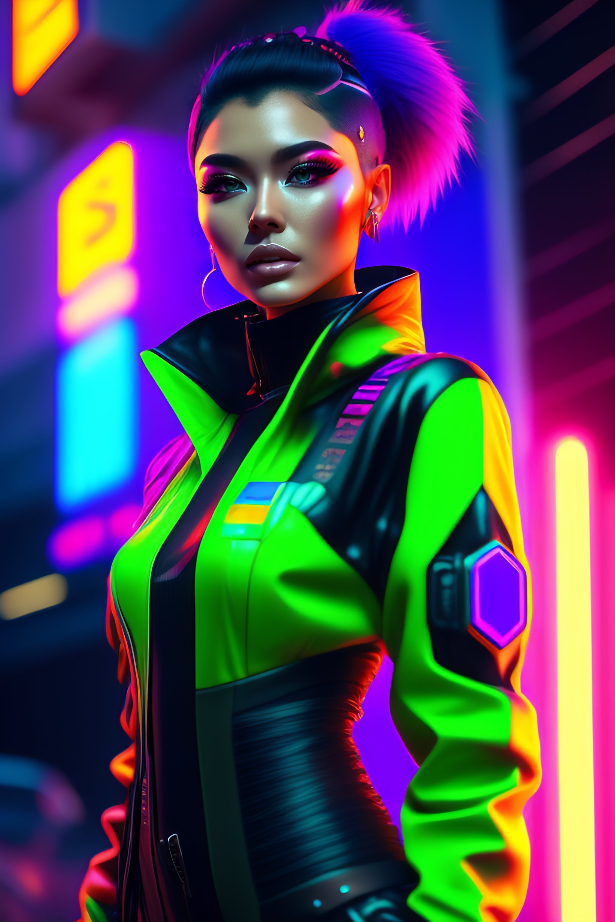 Lexica - Cuberpunk. retro futurism. neon. Sci-fi. Mech Punk clothes ...