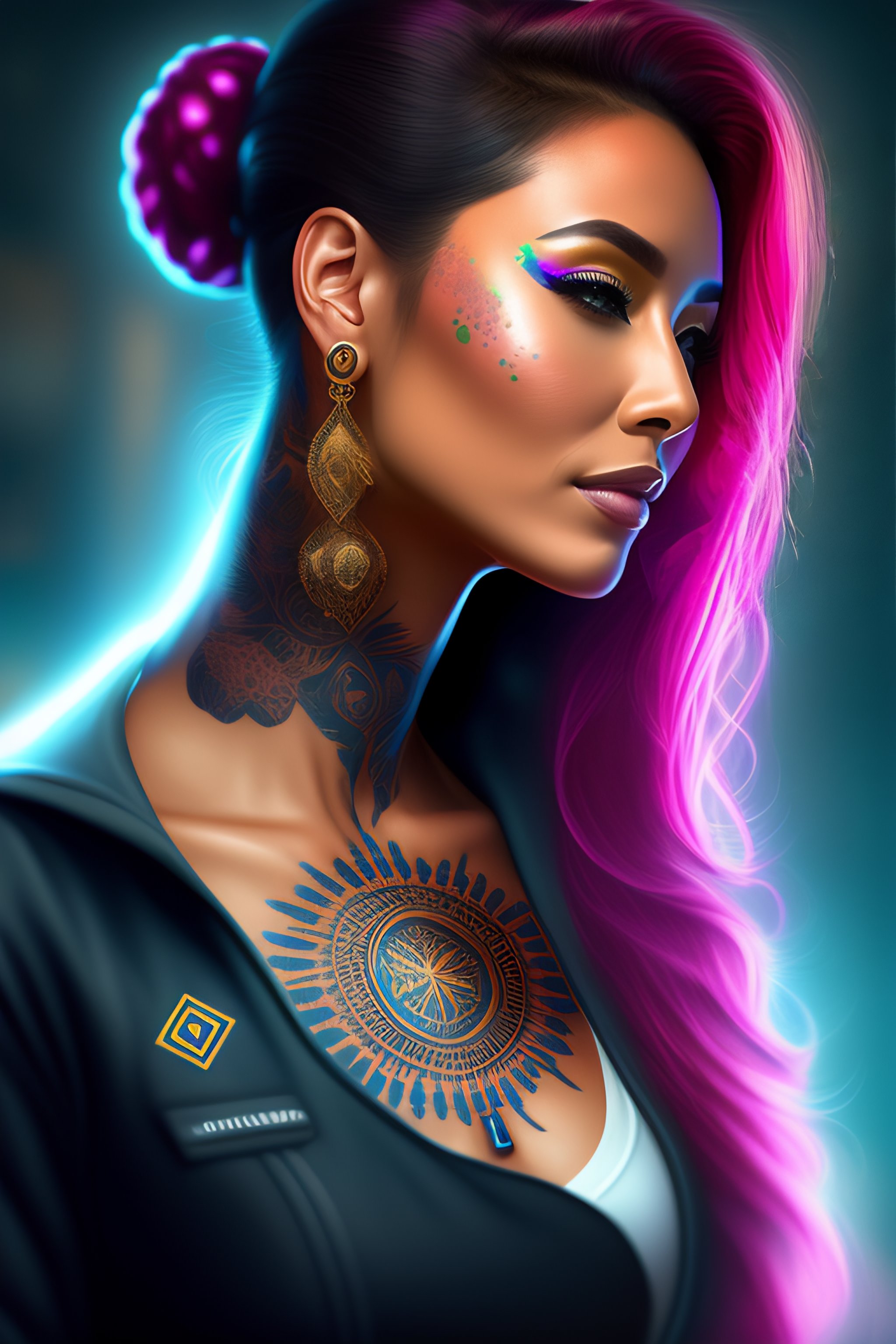 Lexica - AI expert, female, digital tattoo