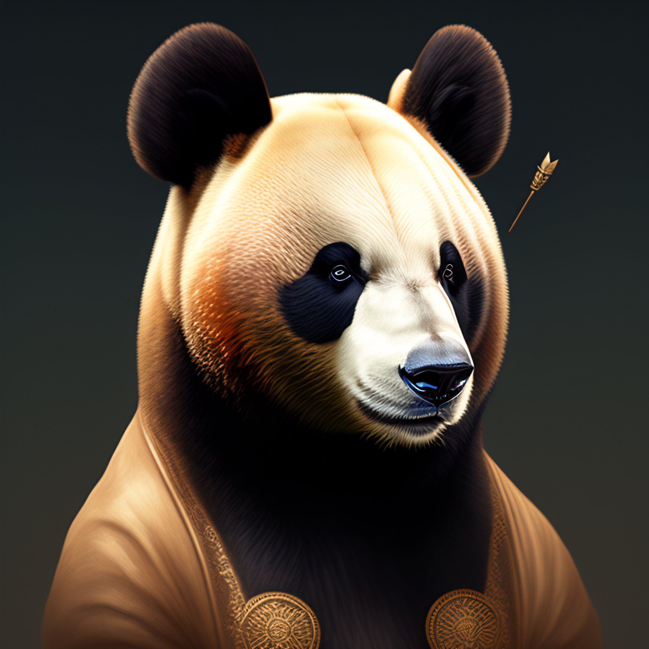 Lexica - Portrait of a bear panda, human body, bird head, sophisticated ...