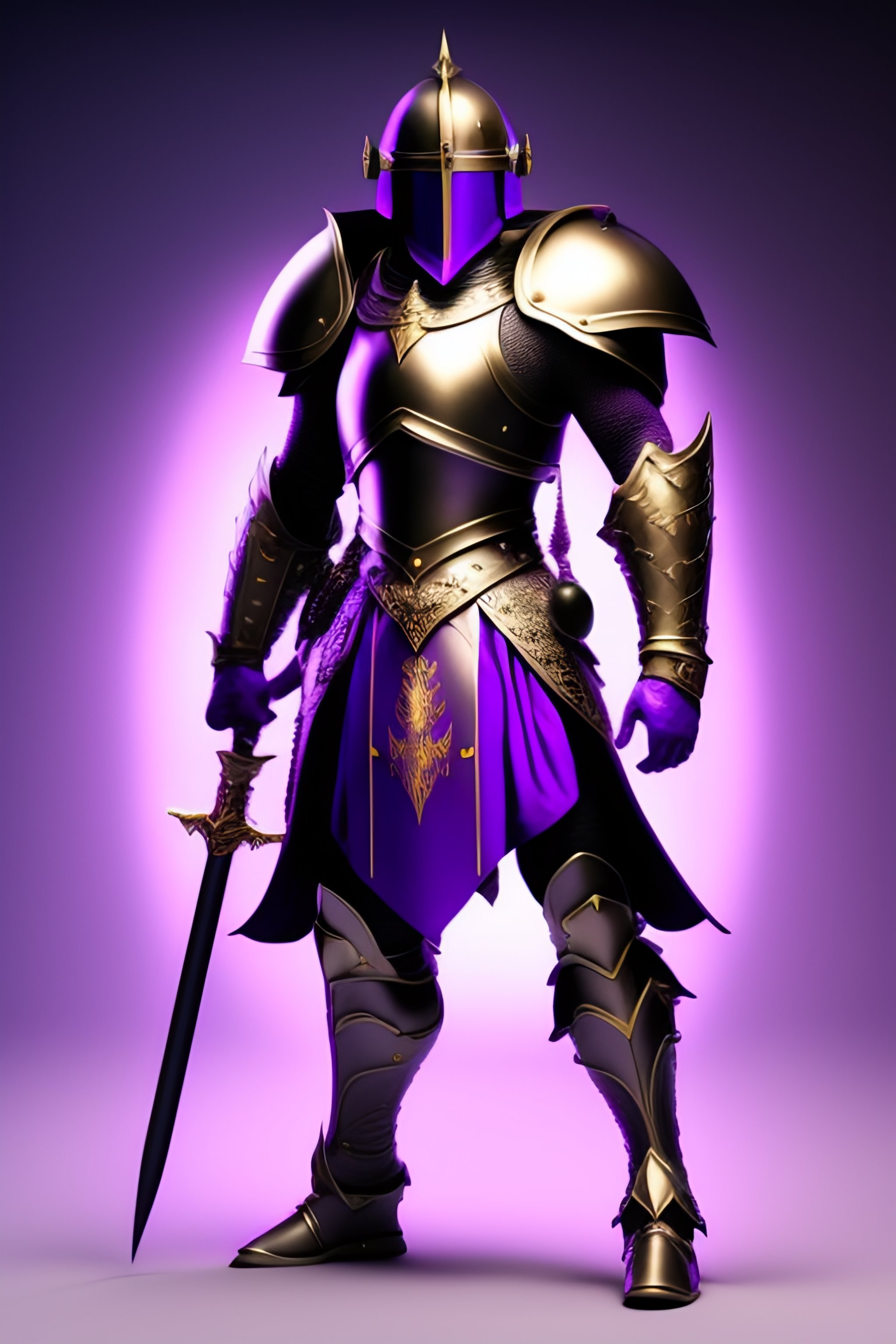 Lexica - A knight in heavy armor with purple accents on the armor ...