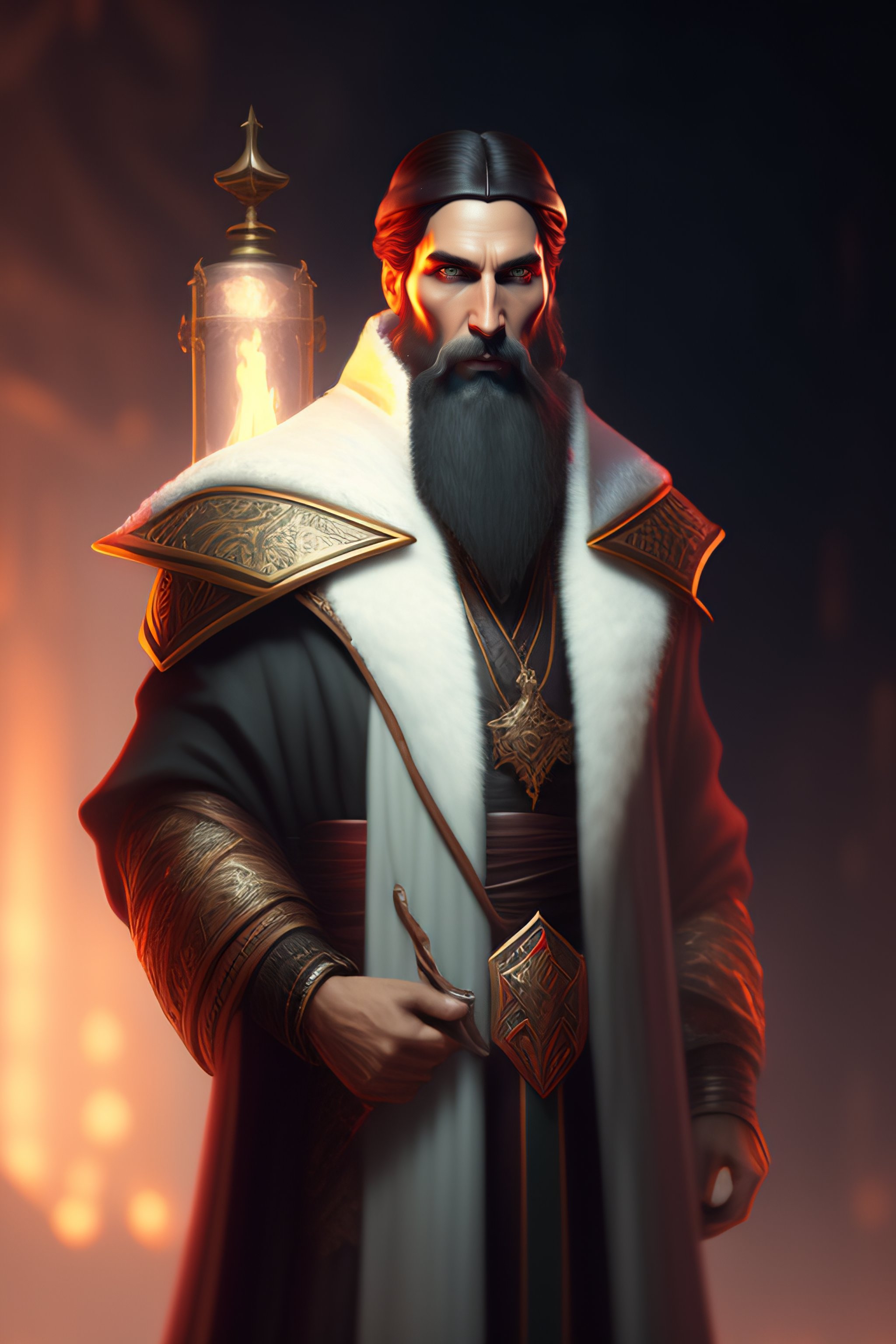 Lexica - Rasputin holding a leather pouch of white powder, necromancer ...