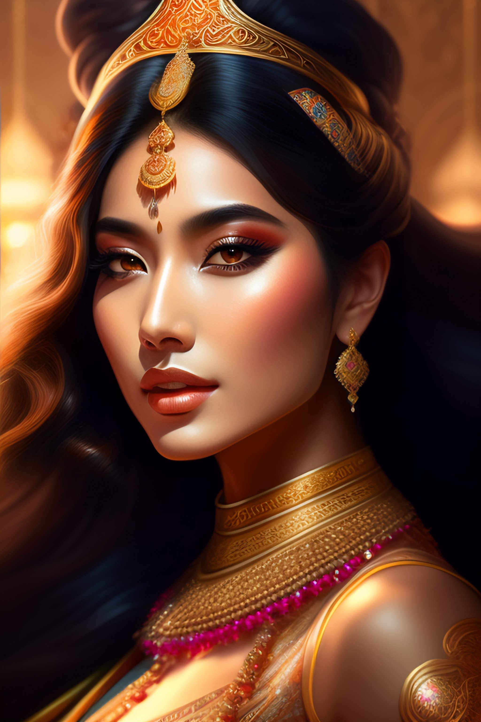 Lexica - Beautiful portrait of an attractive Persian ms puiyi who is a ...