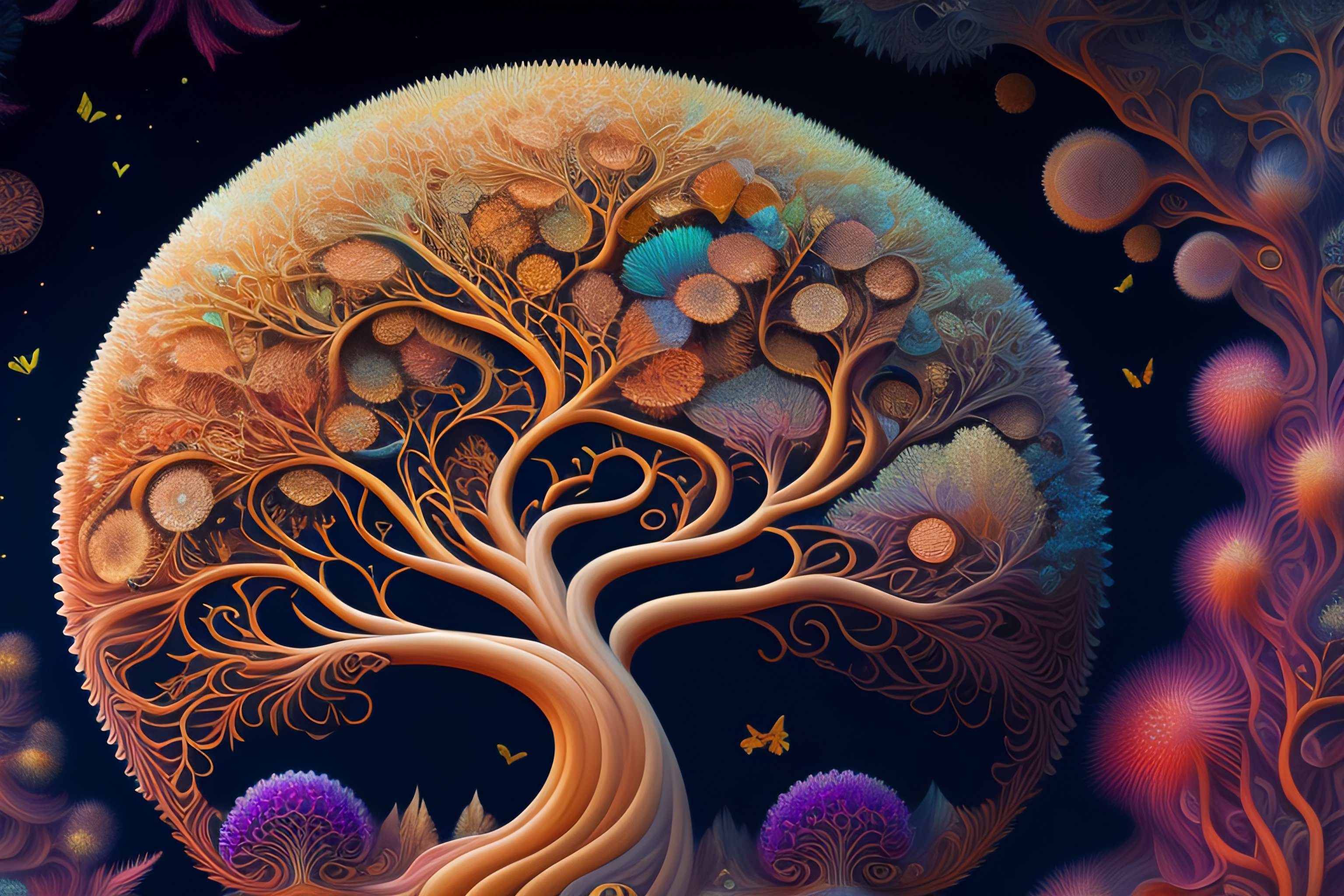 Lexica - An ultra hd detailed painting of many different types of trees ...