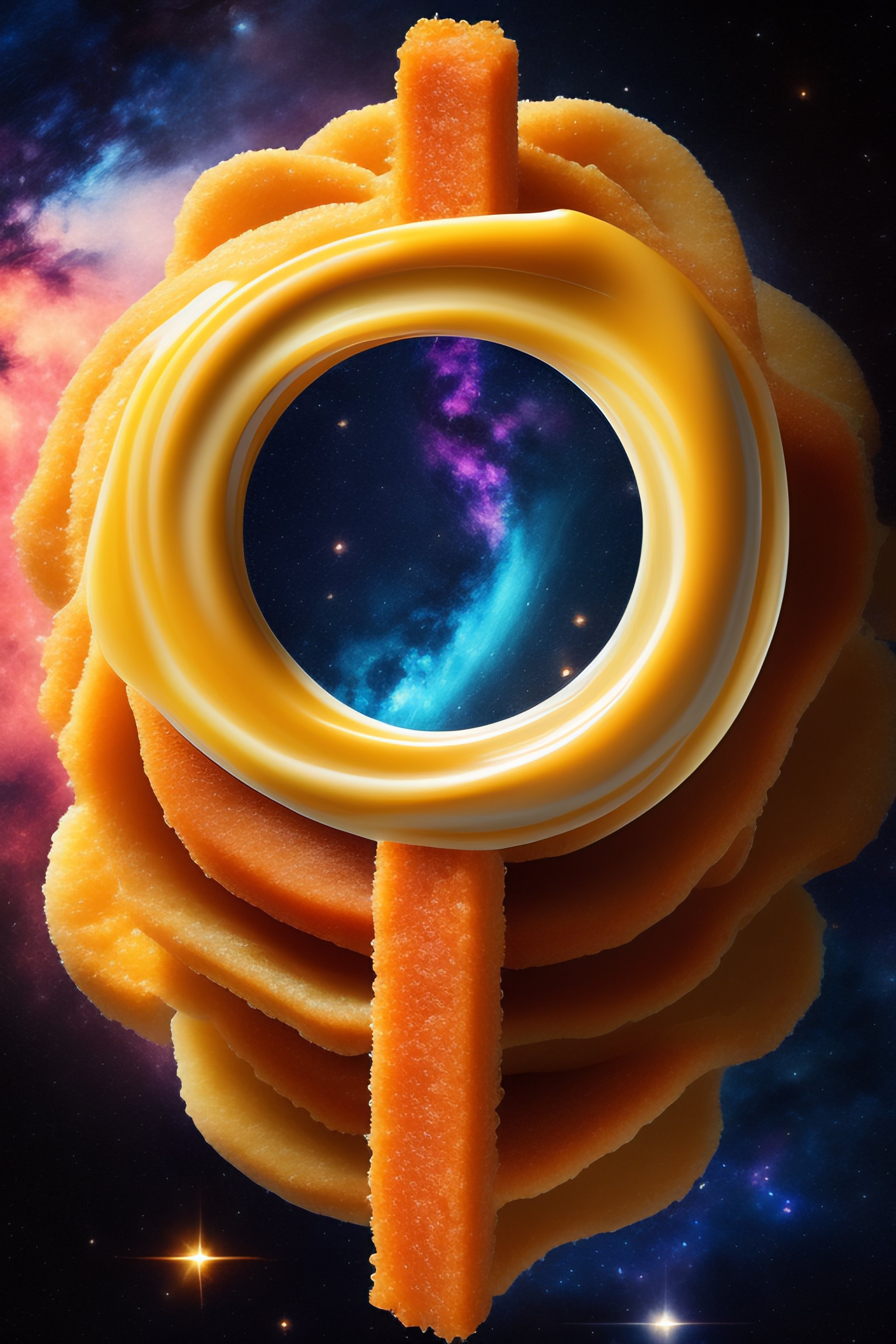 Lexica - Redish breaded fried bold cheese sticks floating through a ...