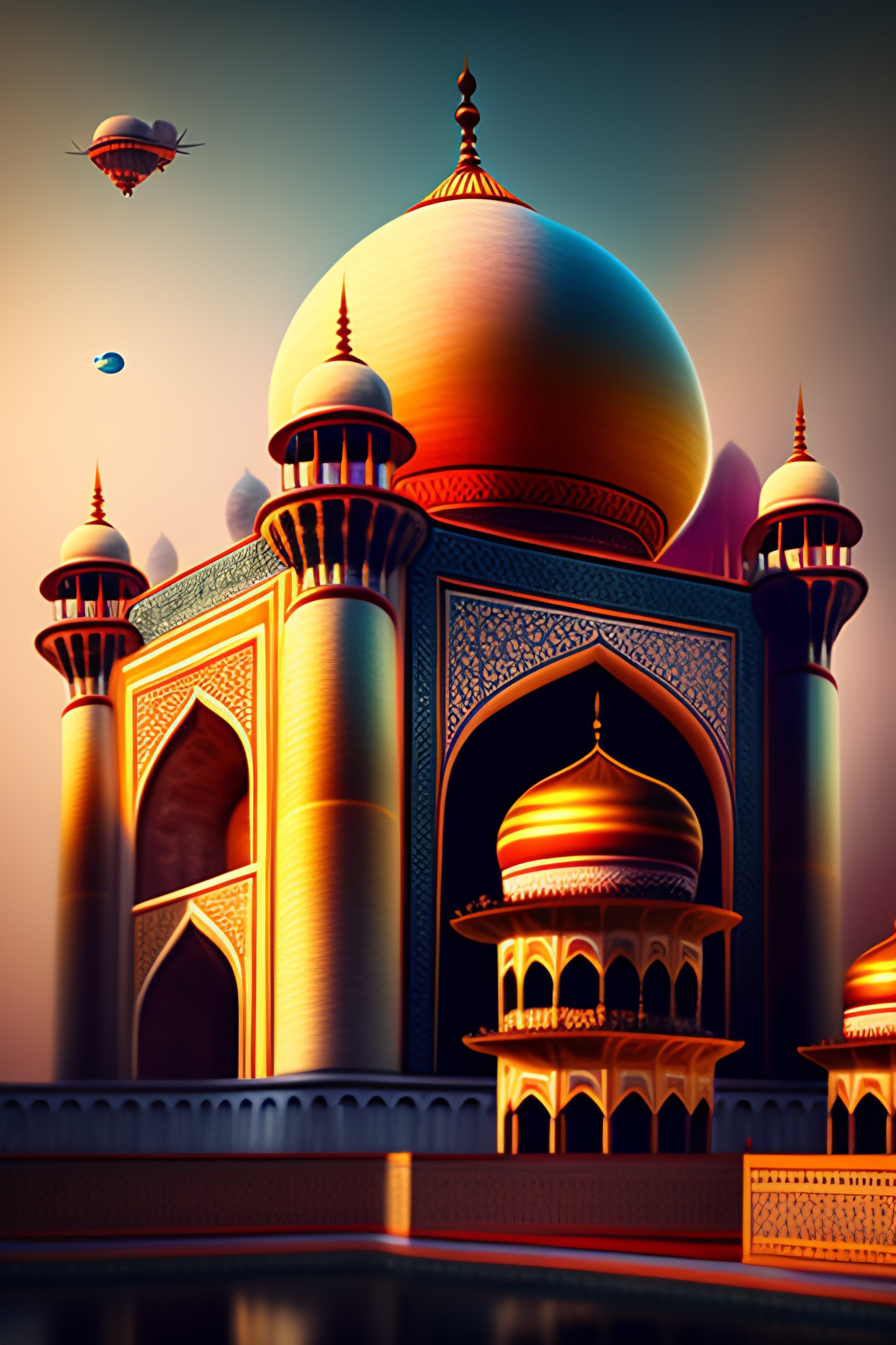 Lexica - Tictac ufo crashing on the taj mahal, hyper-realistic, Peter ...