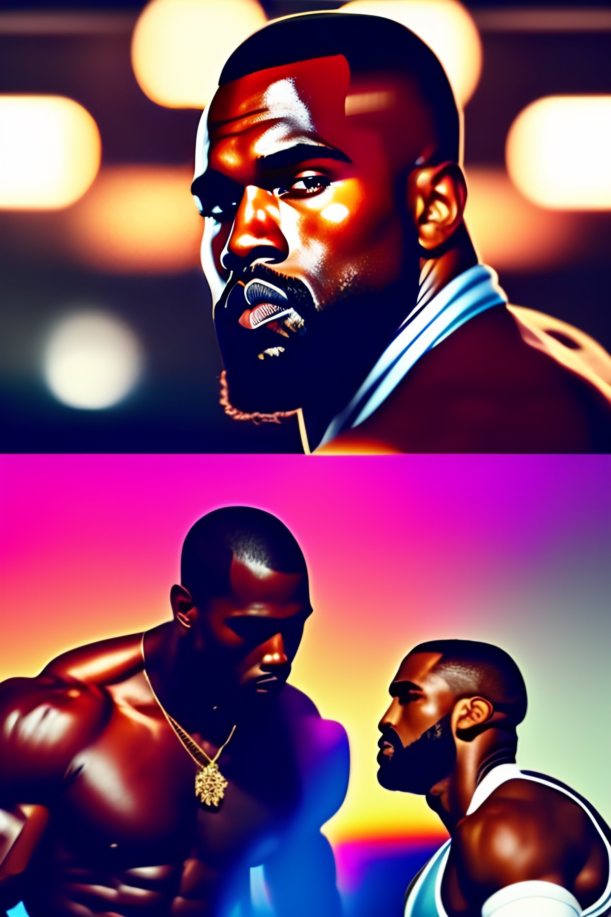 Lexica - Gigachad fighting Kanye West, epic battle