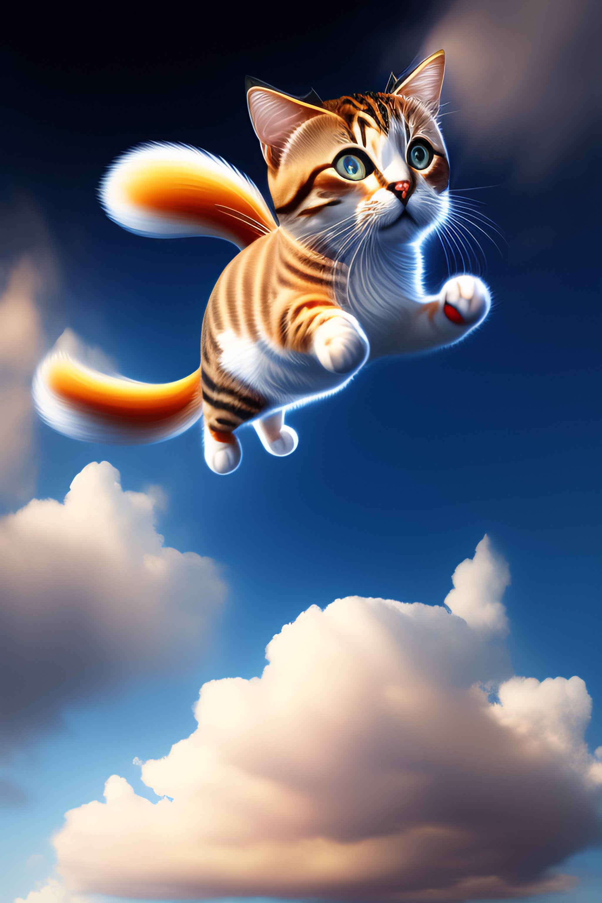 Lexica - Flying cat with skies on foot