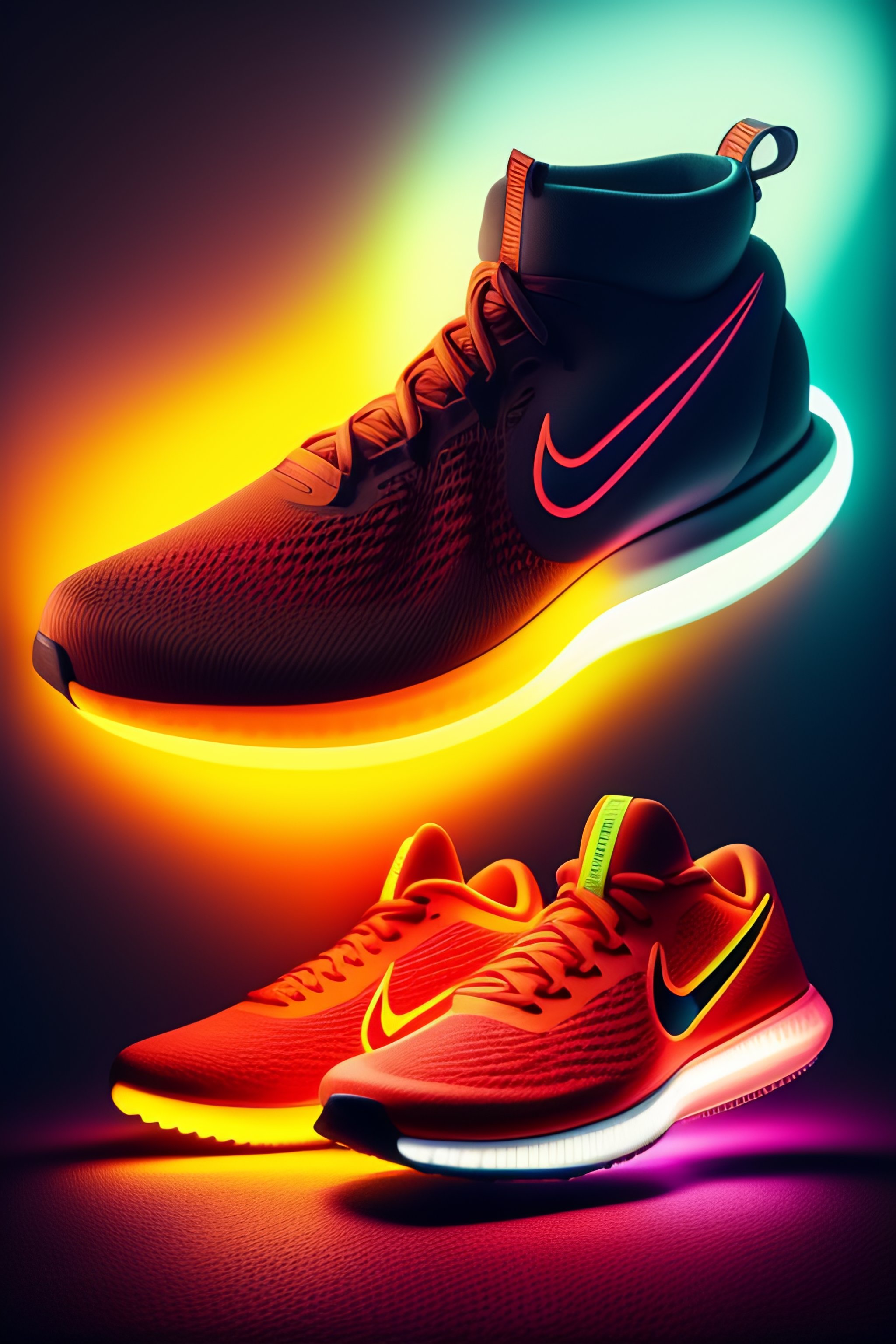 Lexica - Futuristic nike show, minimalistic design, glowing sole