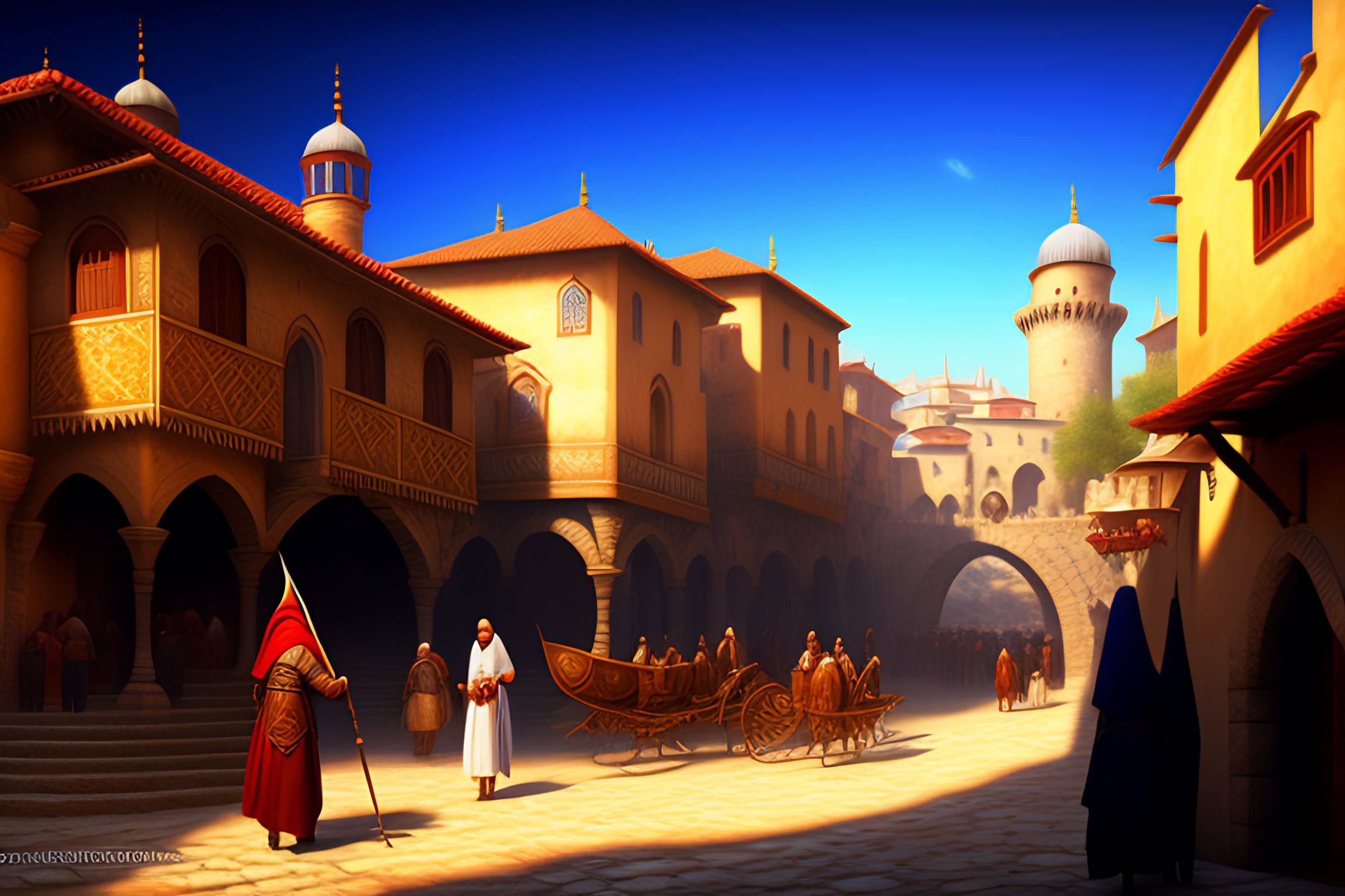 Lexica - Medieval istanbul with ottoman people, scenery landscape ...