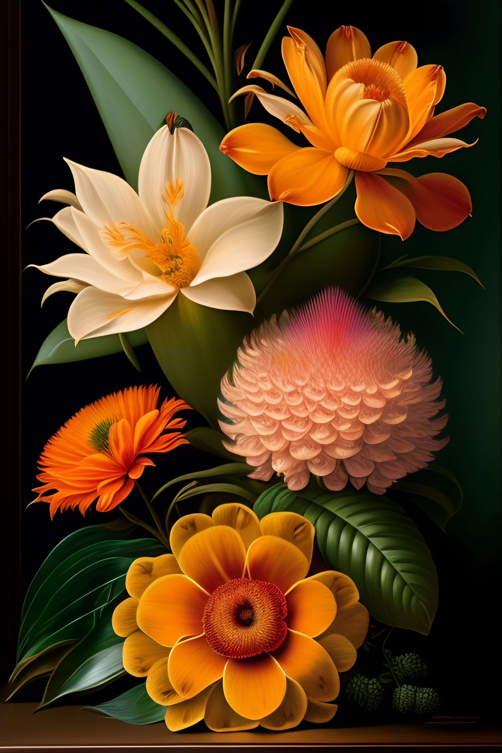 Lexica - Tiger, tropical plants, botanical, large exotic flowers ...