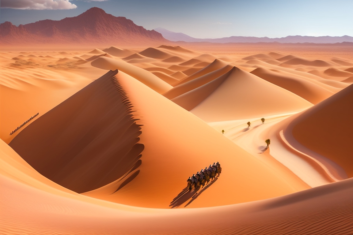 Lexica - A large trench in the desert surrounded by two armies facing ...