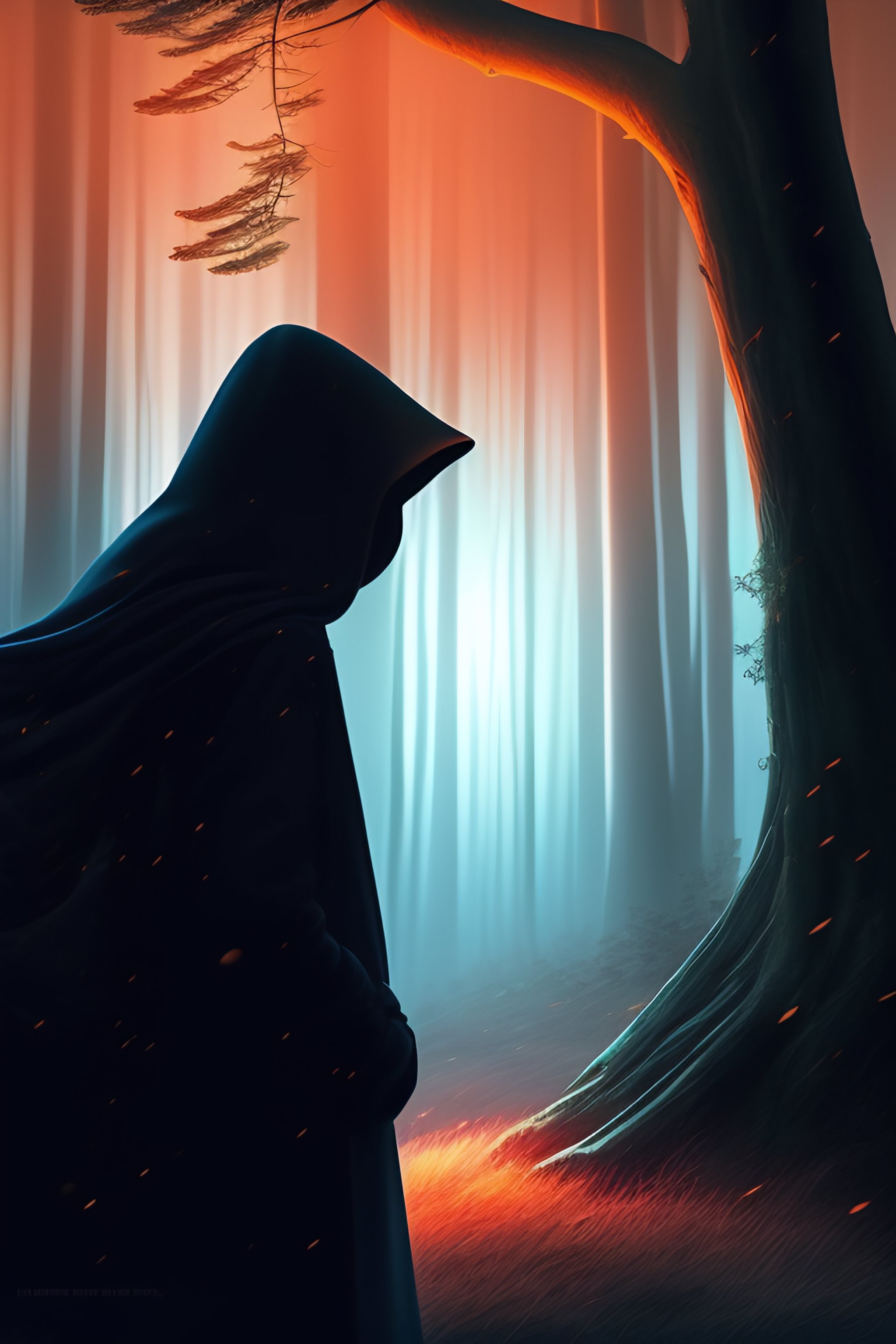 Lexica - A lone figure, hiding in the shadows, trying to avoid being ...