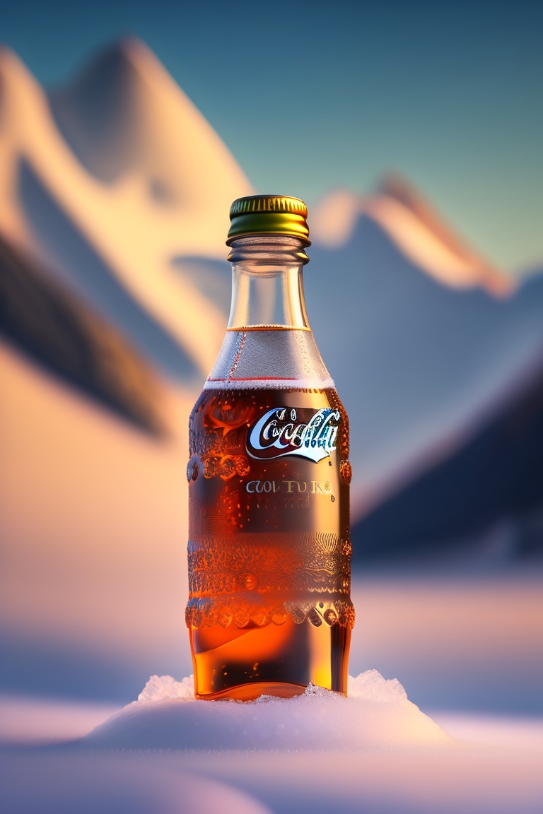Lexica - A coca cola bottle on a frosty background, with snow and ice ...