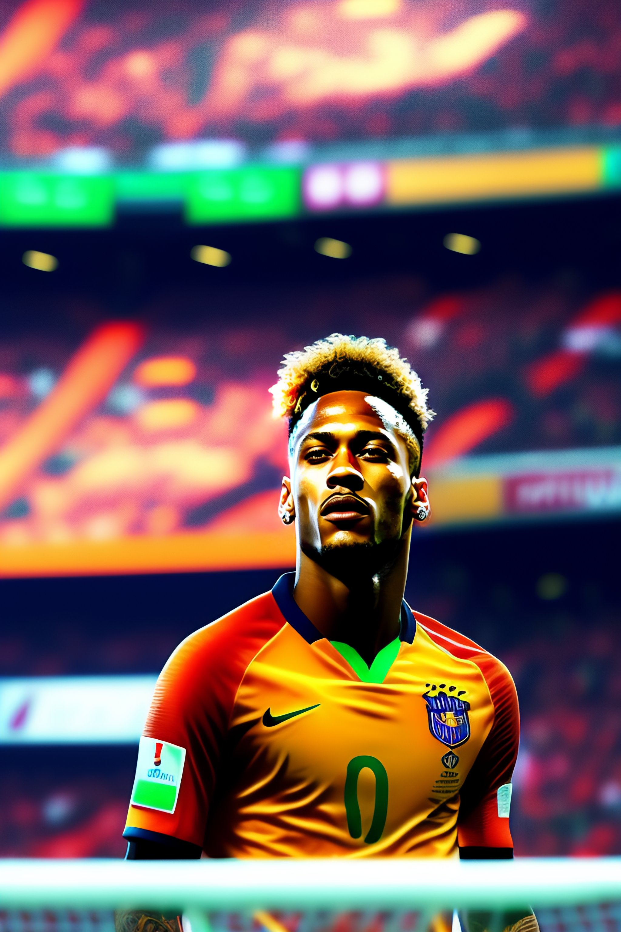 Lexica - Neymar JR who raised the World Cup, realistic fon