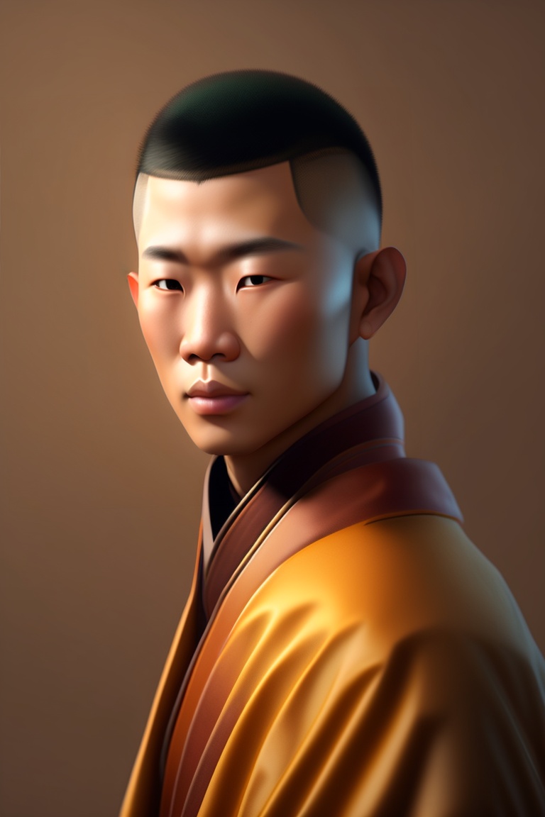 Lexica - Asian monk, professional, looking realistic