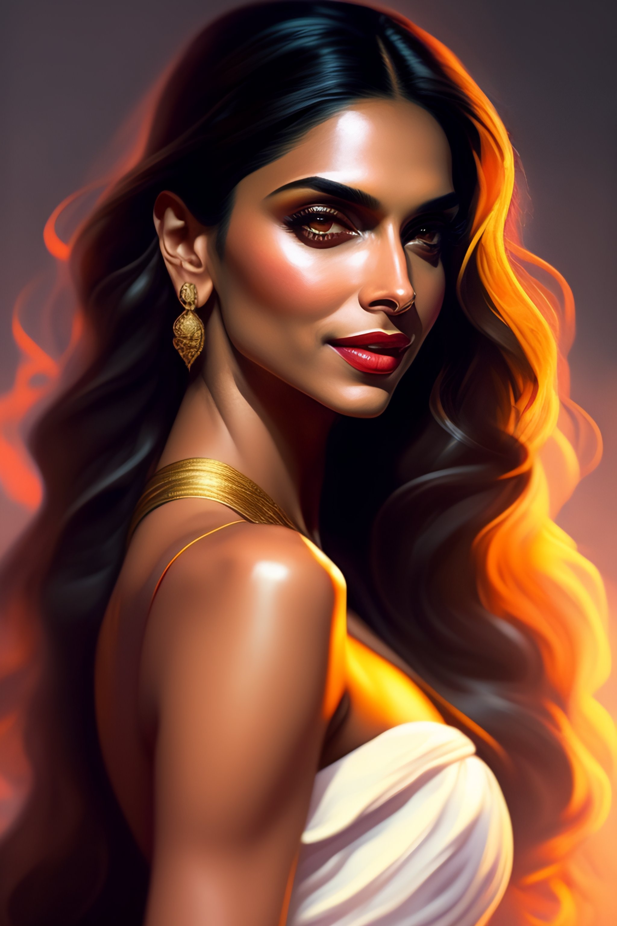 Lexica - Deepika Padukone ,full image, high quality painting by artgerm ...