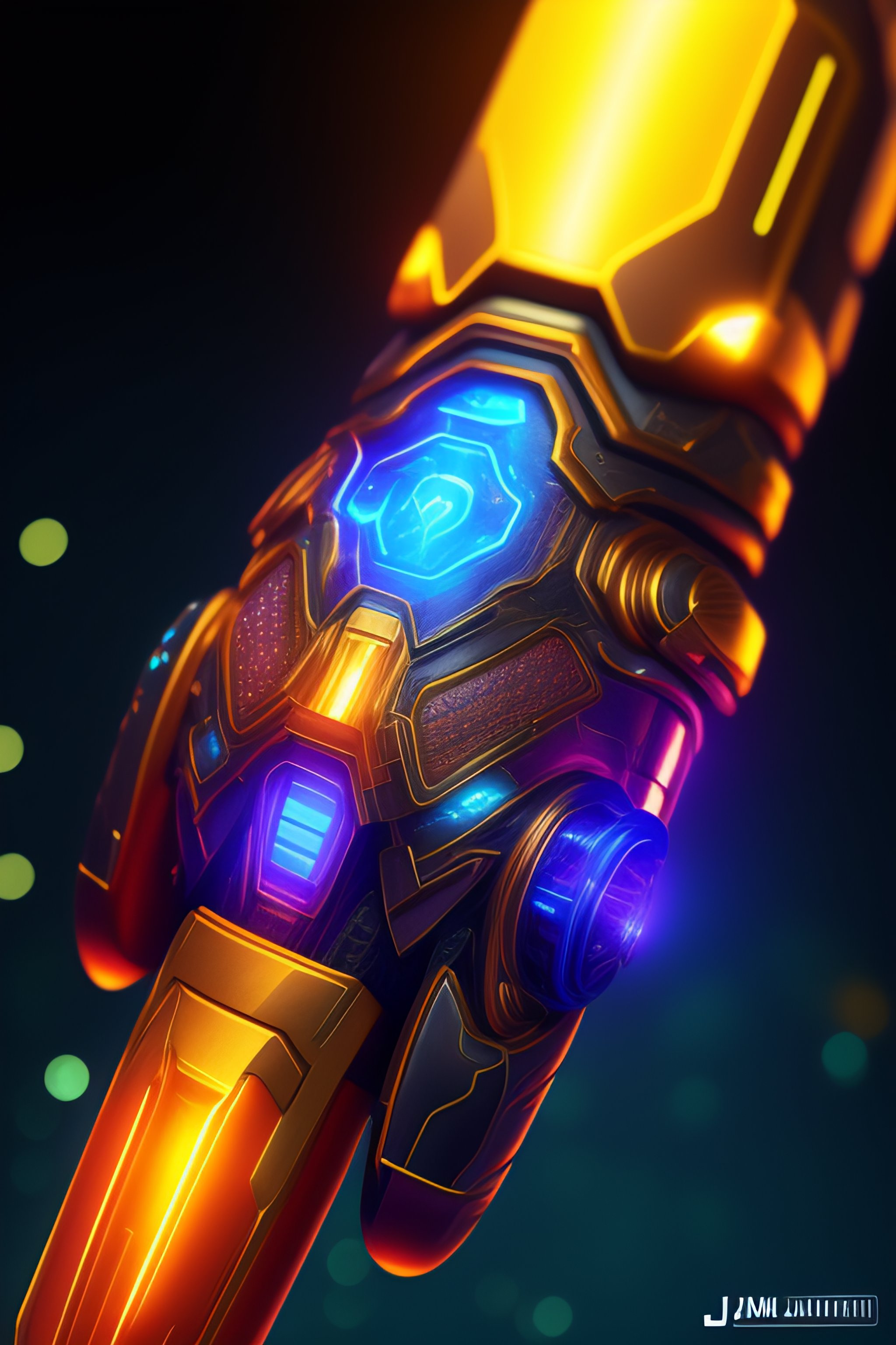 Lexica - Ultradetailed illustration of a mechanic gauntlet with palm ...