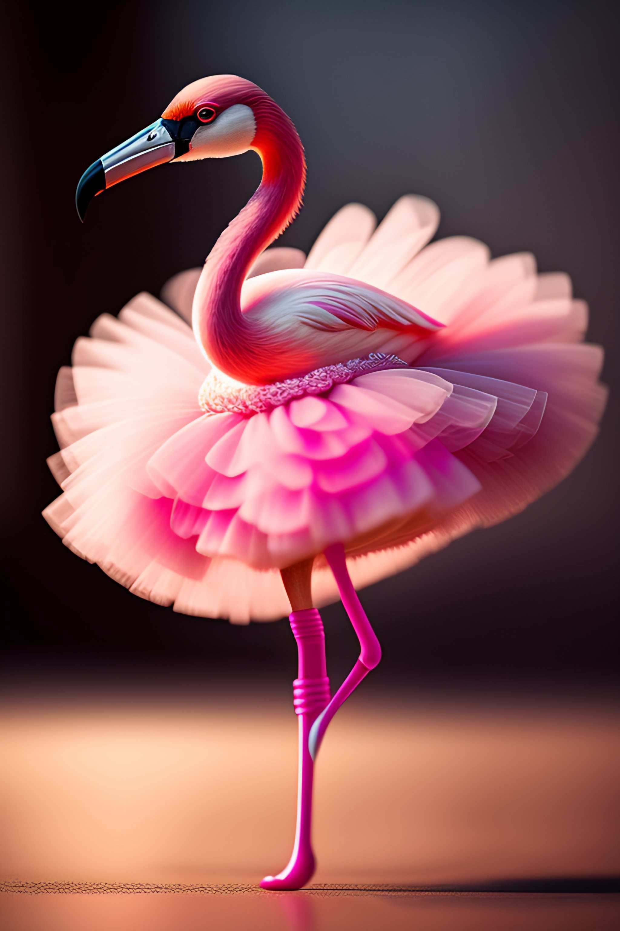 Lexica - Award-winning photo of a flamingo ballerina, pink tutu skirt ...