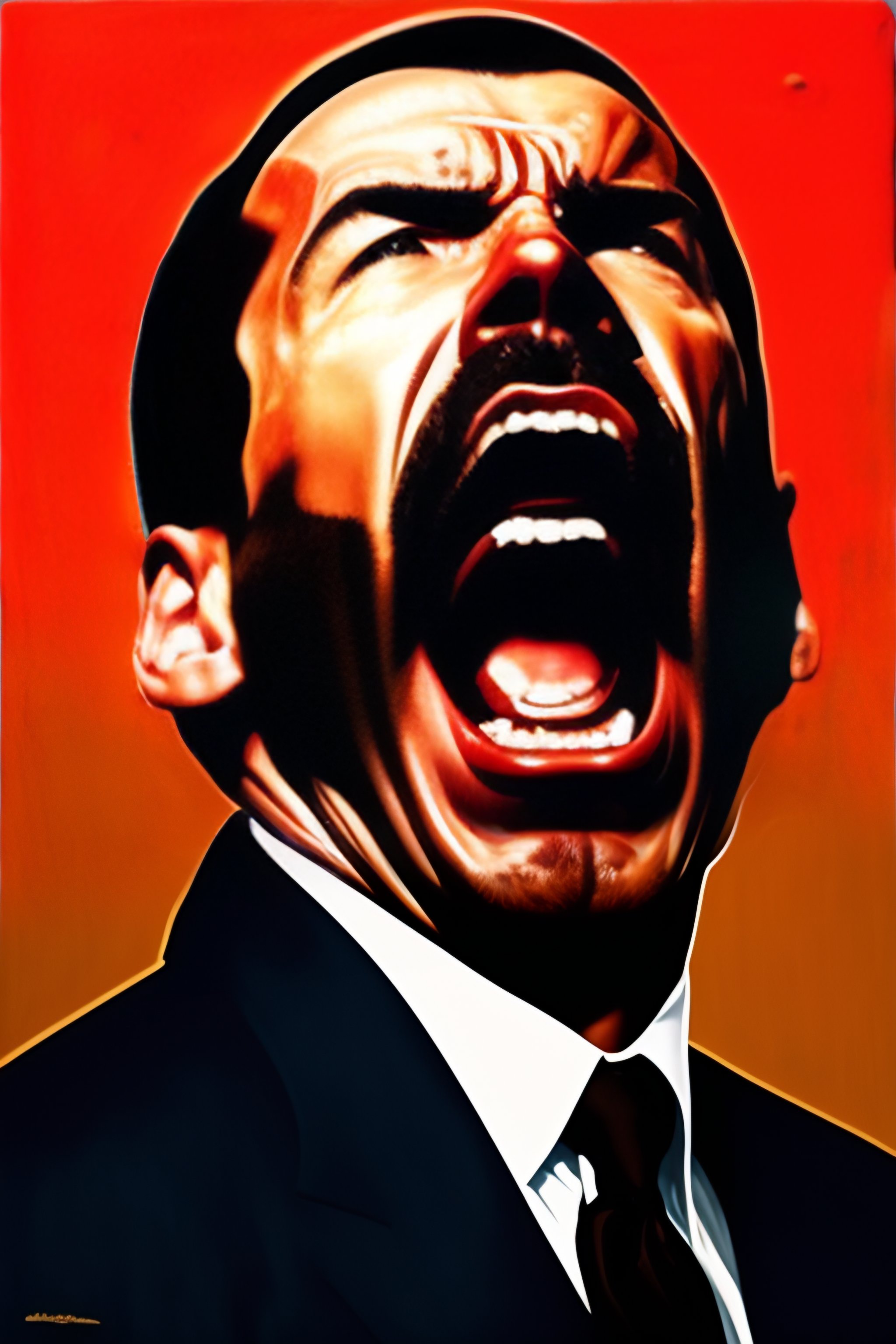 Lexica - A portrait of Walter White and Lionel Messi screaming in the ...