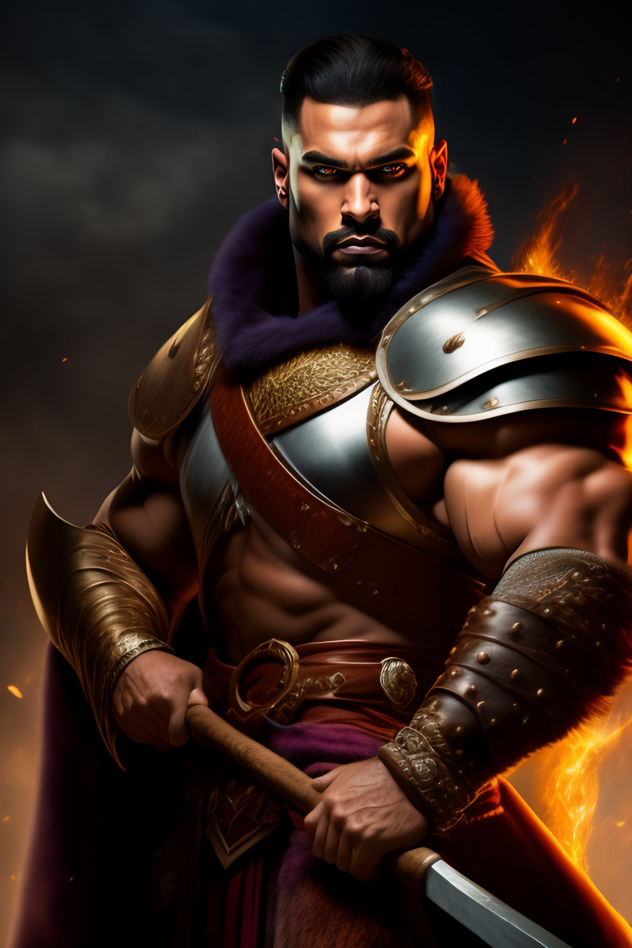 Lexica - Full body portrait, front facing, man, savage, muscular body ...