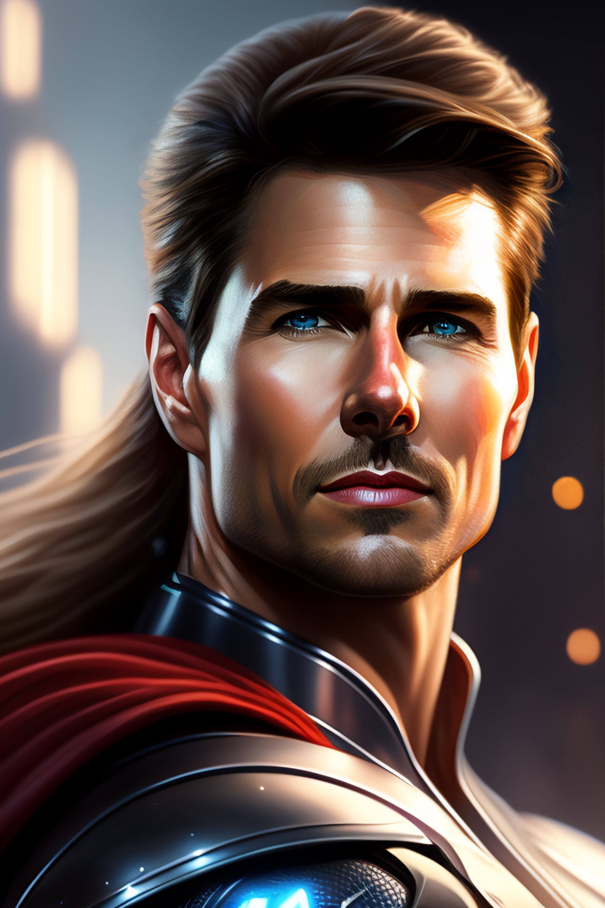 Lexica - Tom Cruise as thor, realistic portrait, symmetrical, highly ...