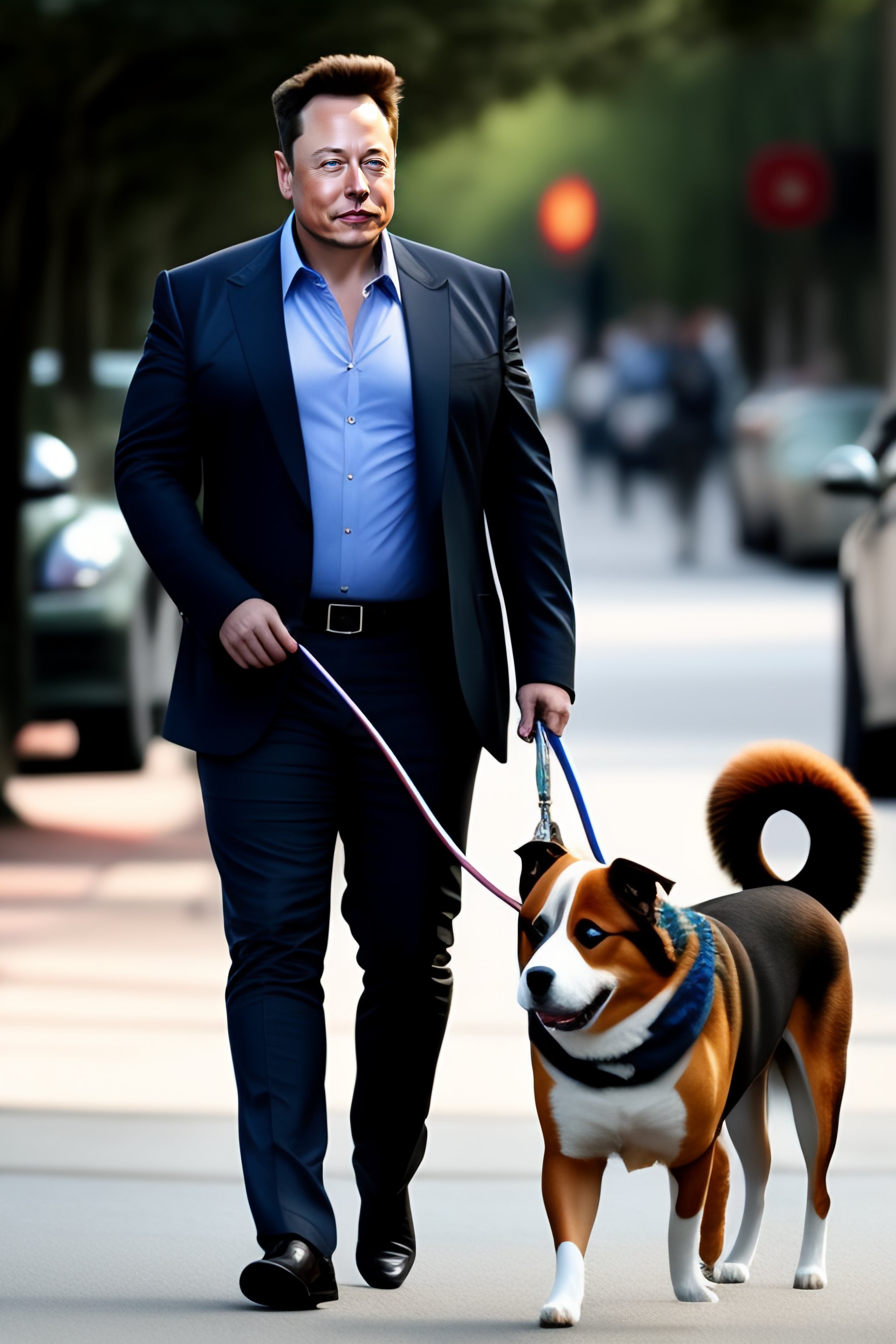 Lexica - Elon Musk as a dog walker. Hd
