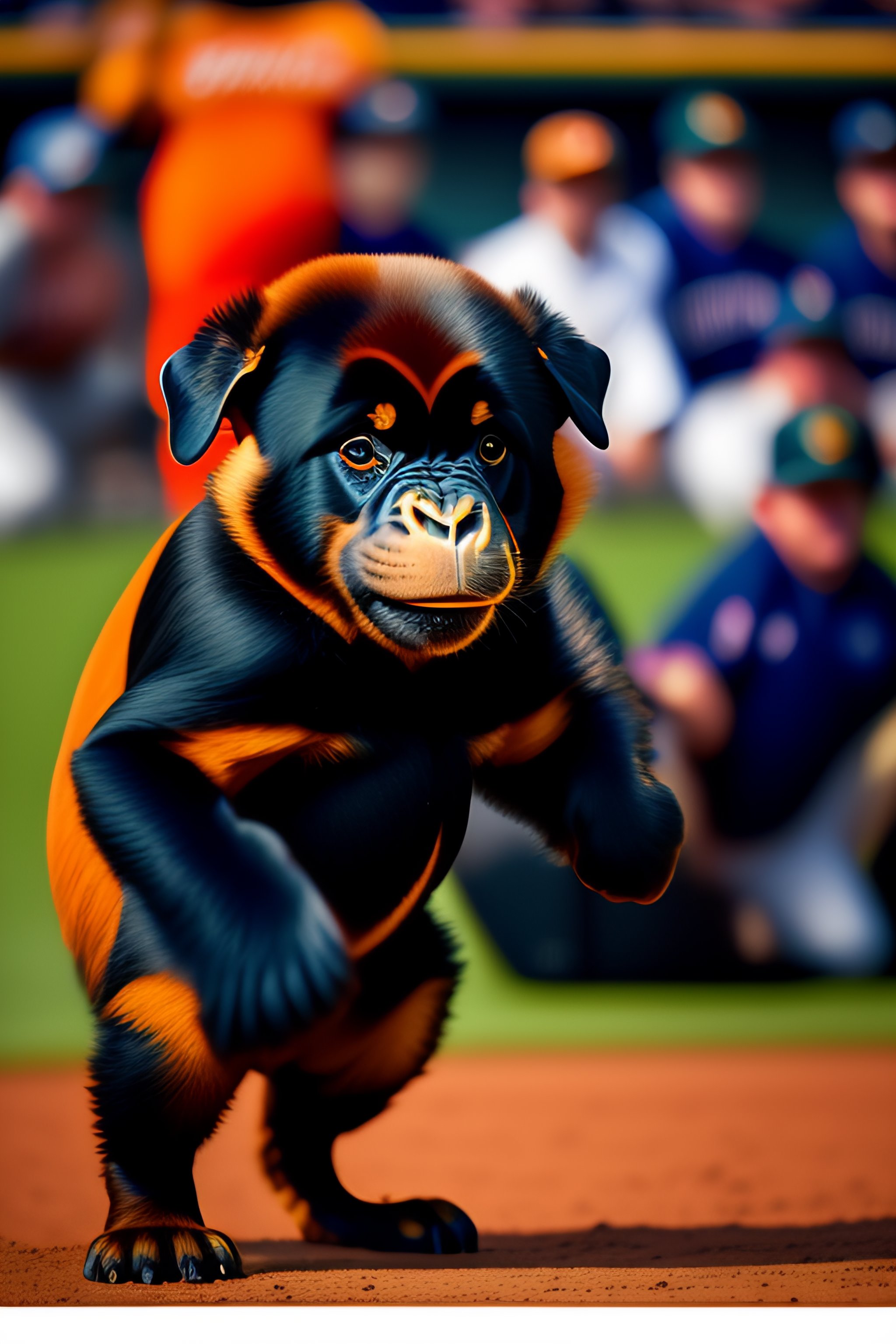 Lexica - A mascot of an antropomorphic rottweiler baseball team , by ...