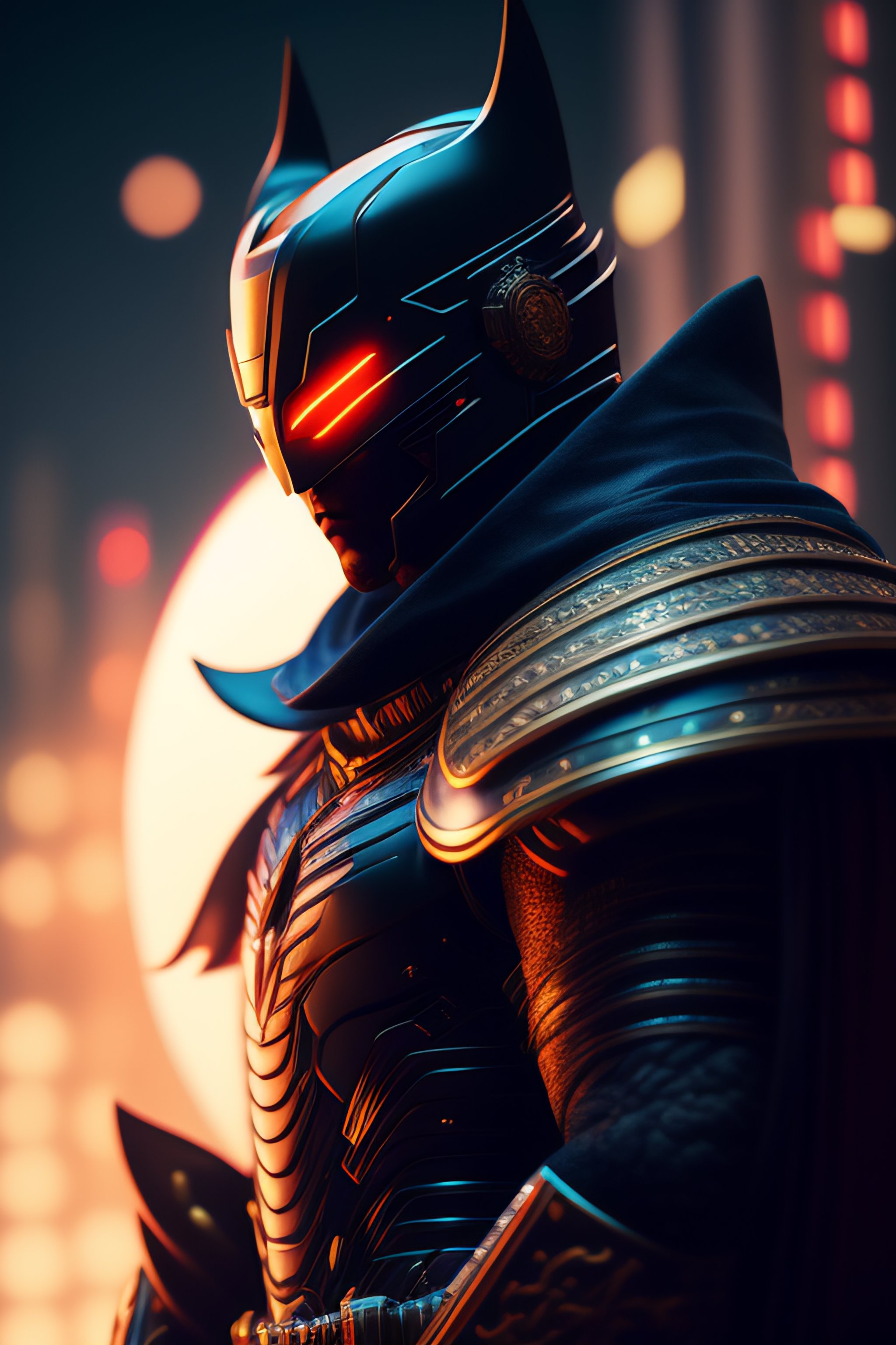 Lexica - Samurai batman cyborg, cyberpunk, tokio, big moon, highly ...