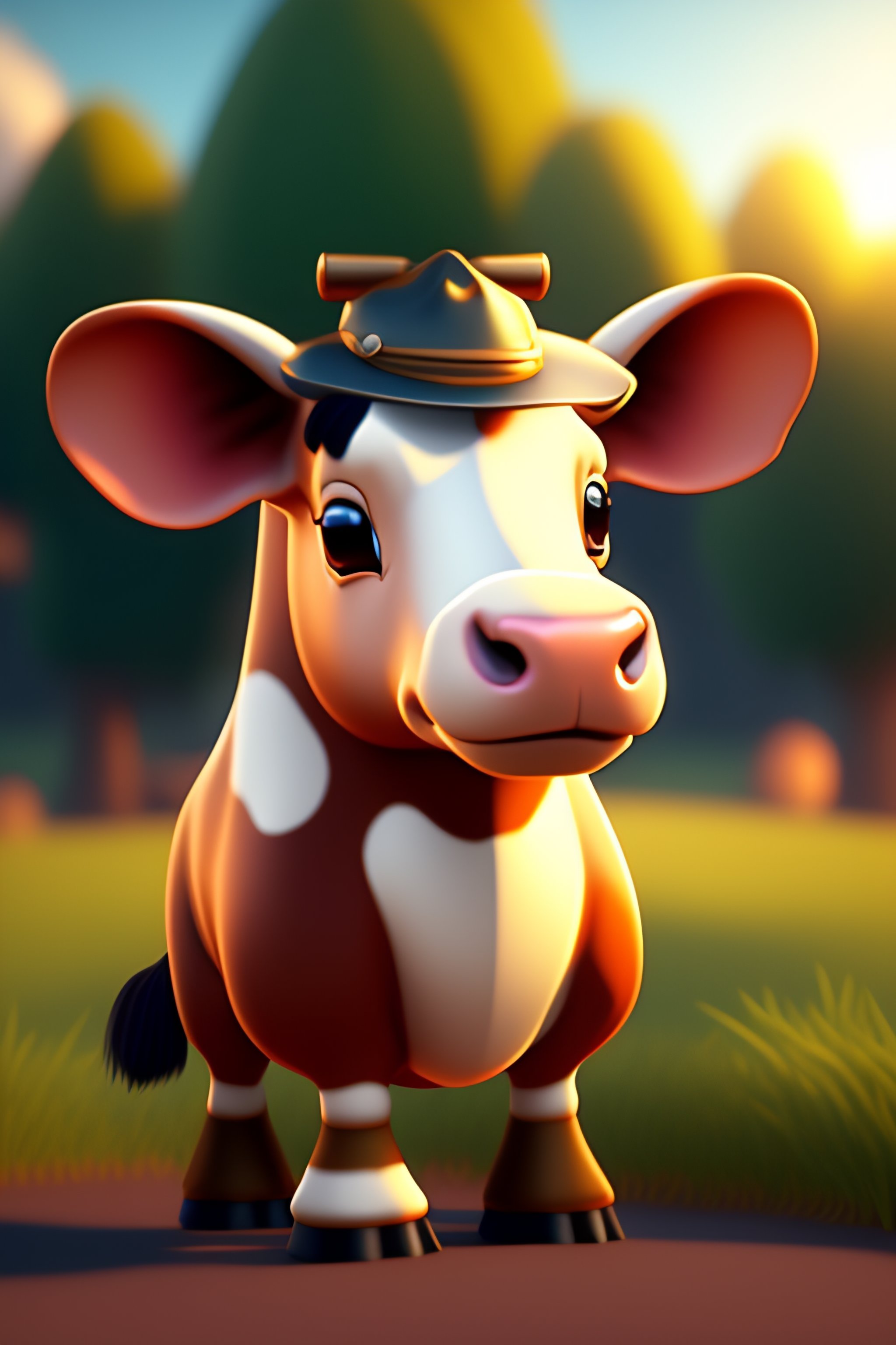 Lexica - Happy cute cow cartoon character in old Disney style in 2d ...