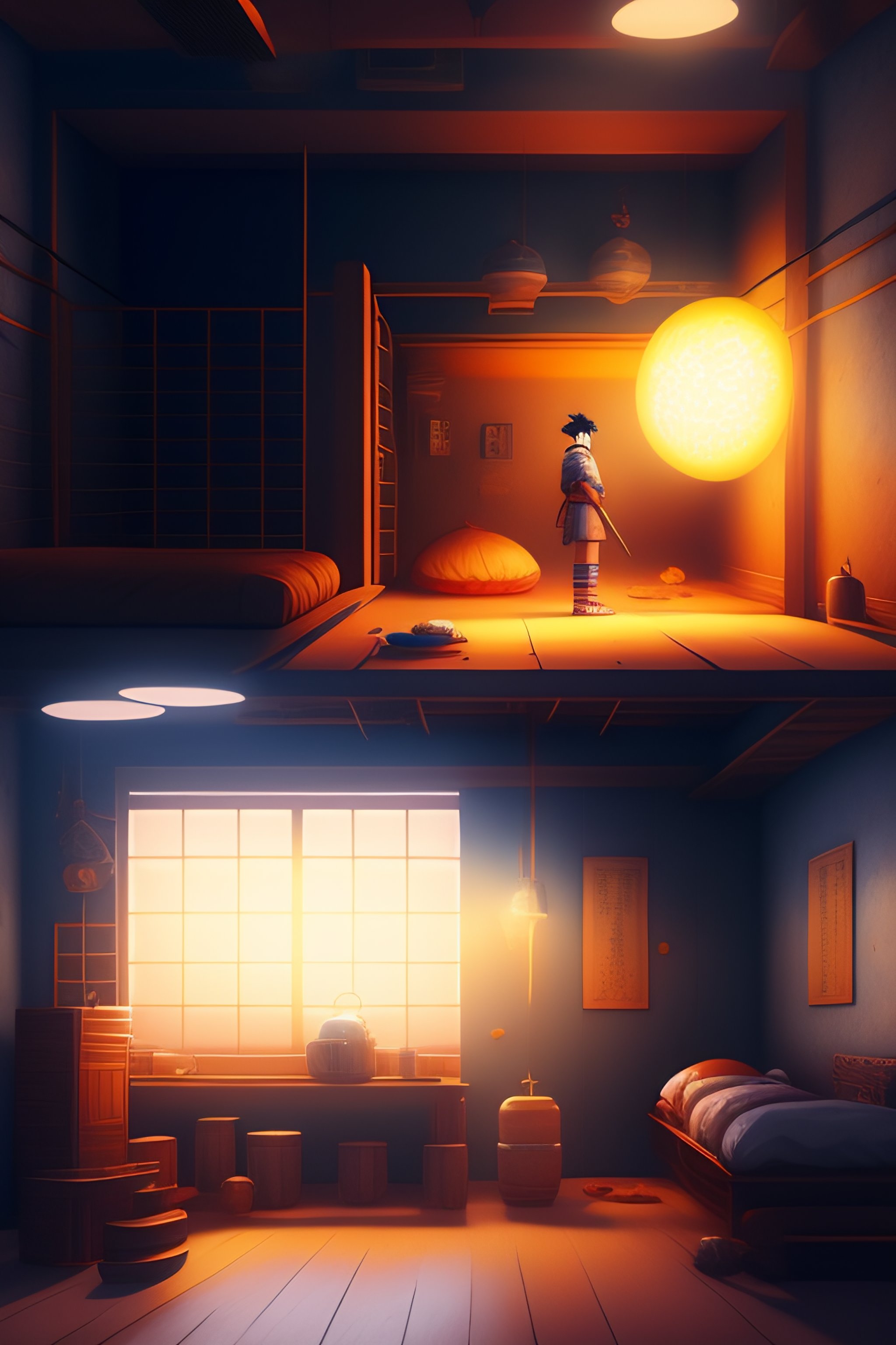 Lexica - Highly detailed prison cell with naruto uzumaki with black ...