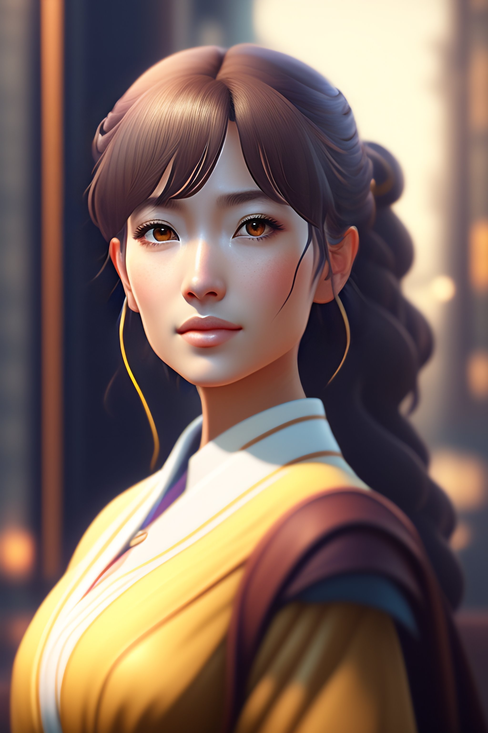 Lexica - Female portrait, 4k, kyoto animation, wings