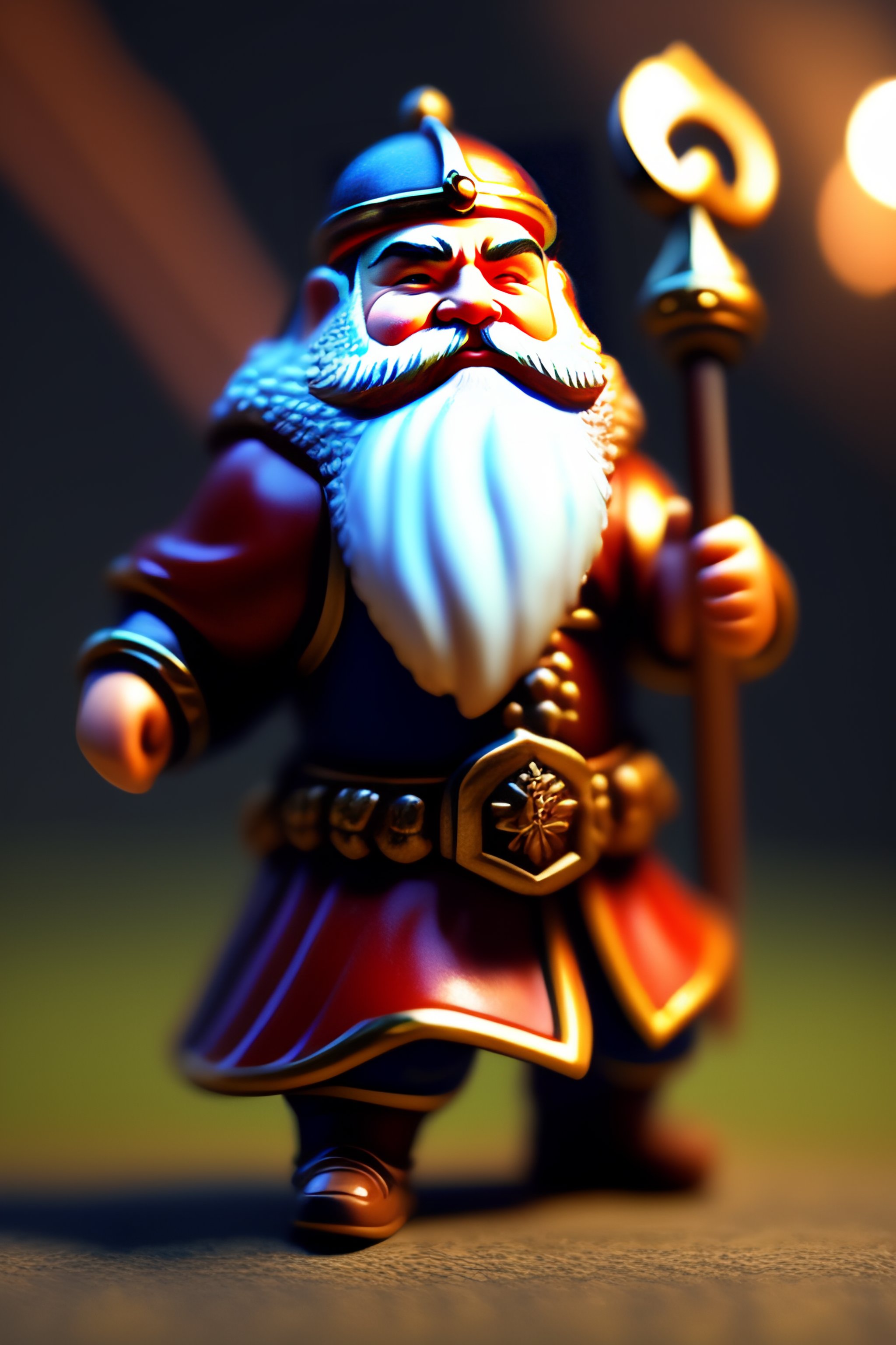 Lexica - Dwarf Wizard, RPG, with flail