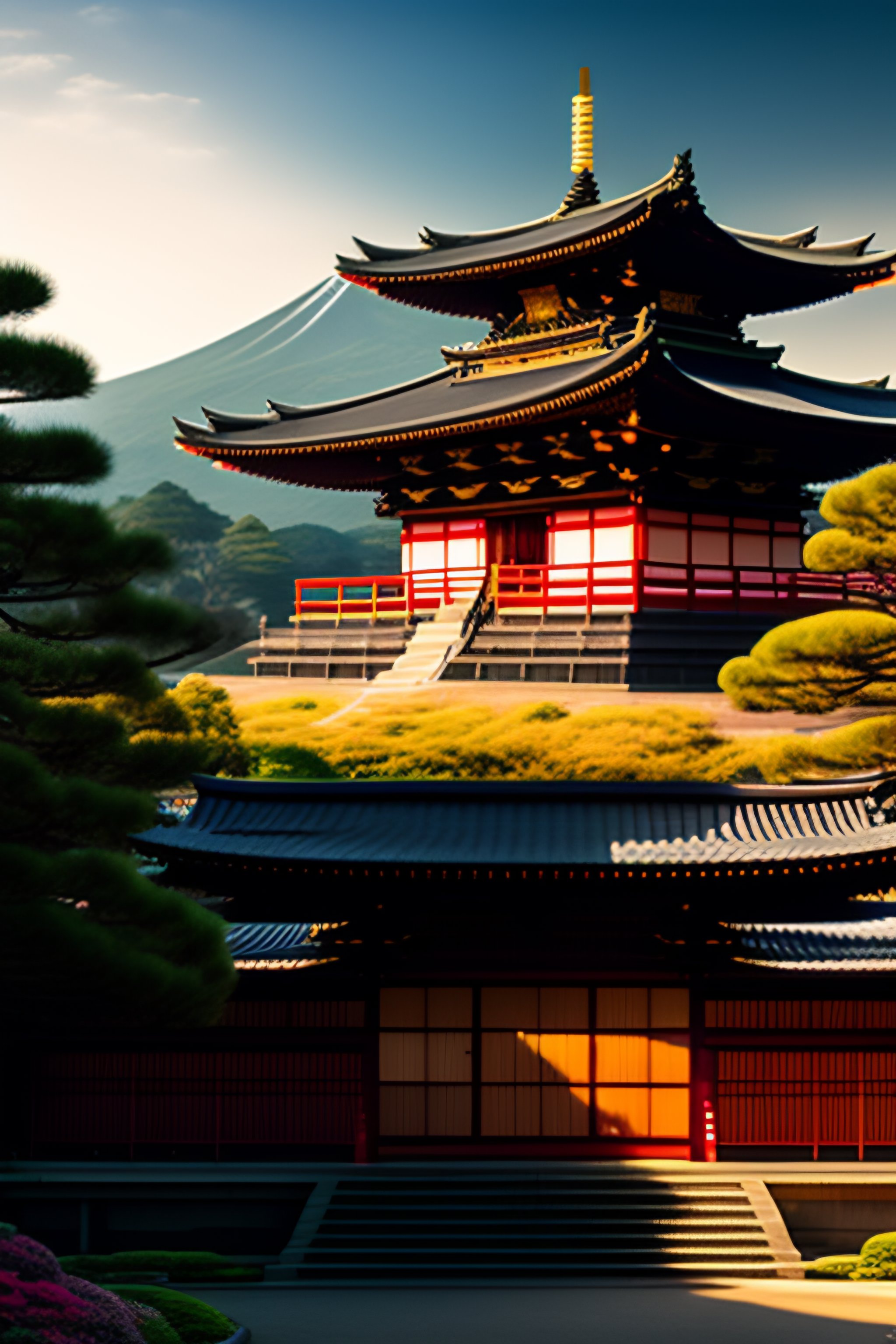 Lexica - Japanese temple arena resembling a tekken background