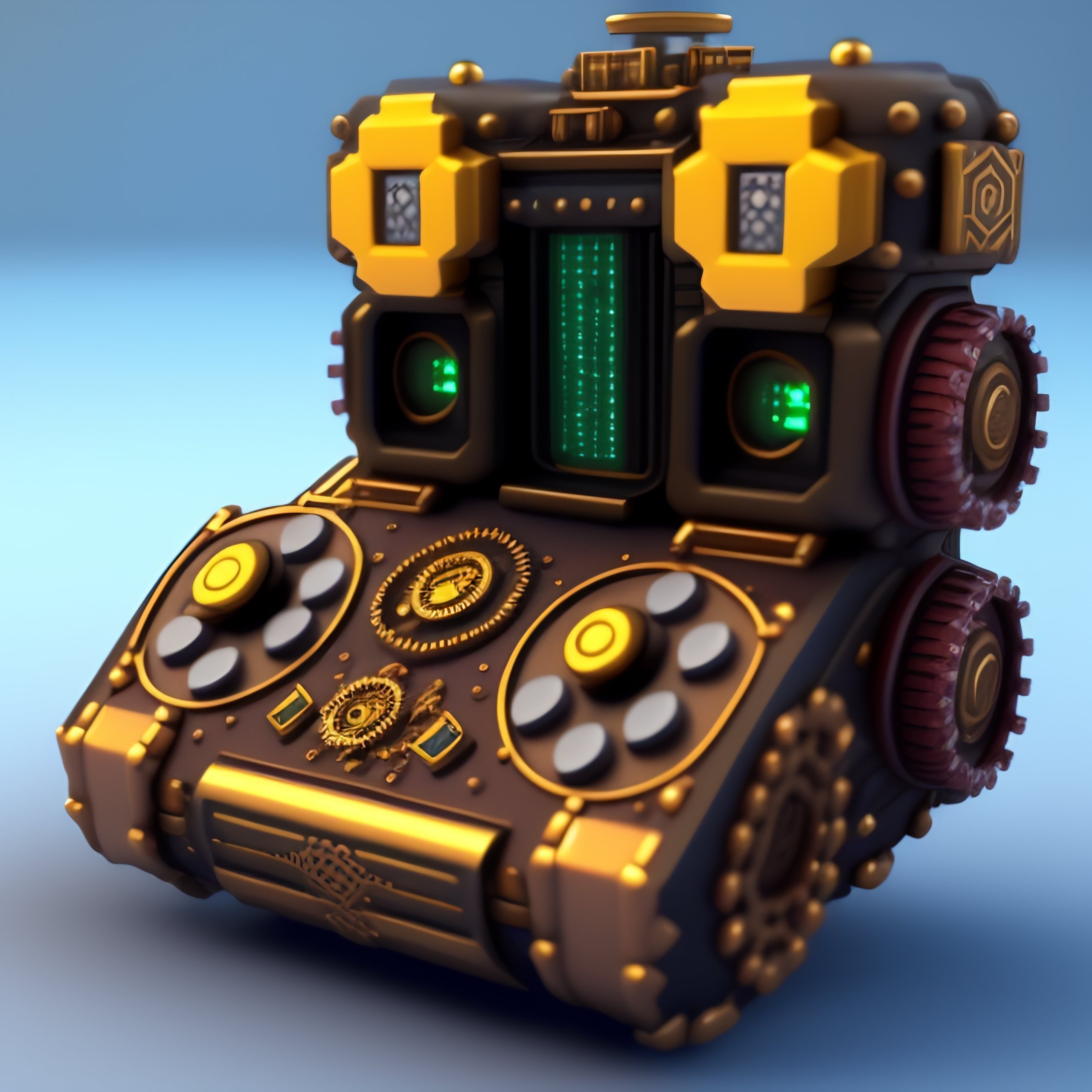 Lexica - C4D render of a steampunk game boy with mechanical gears ...