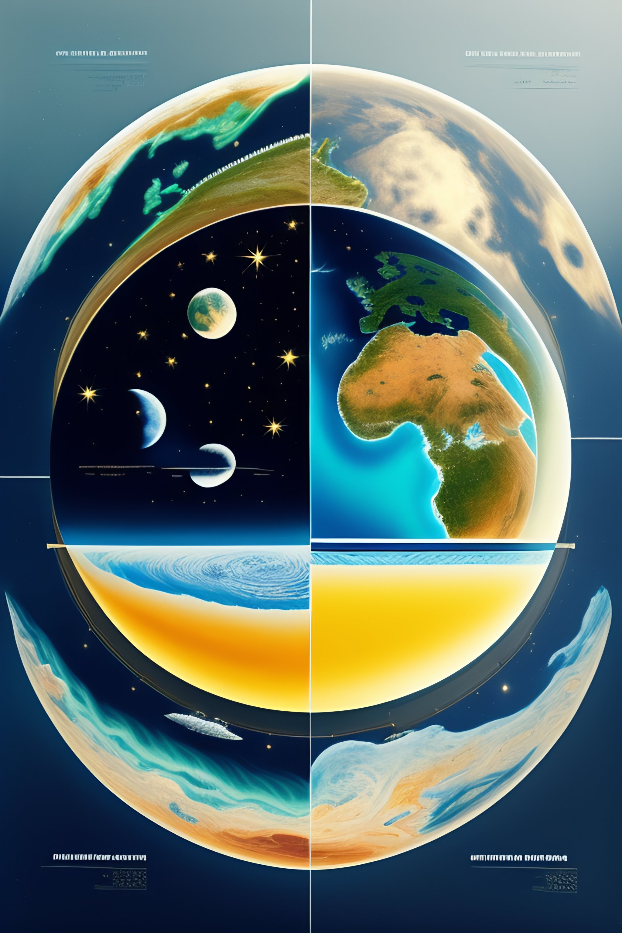 Lexica - Design blueprint of the earth and moon