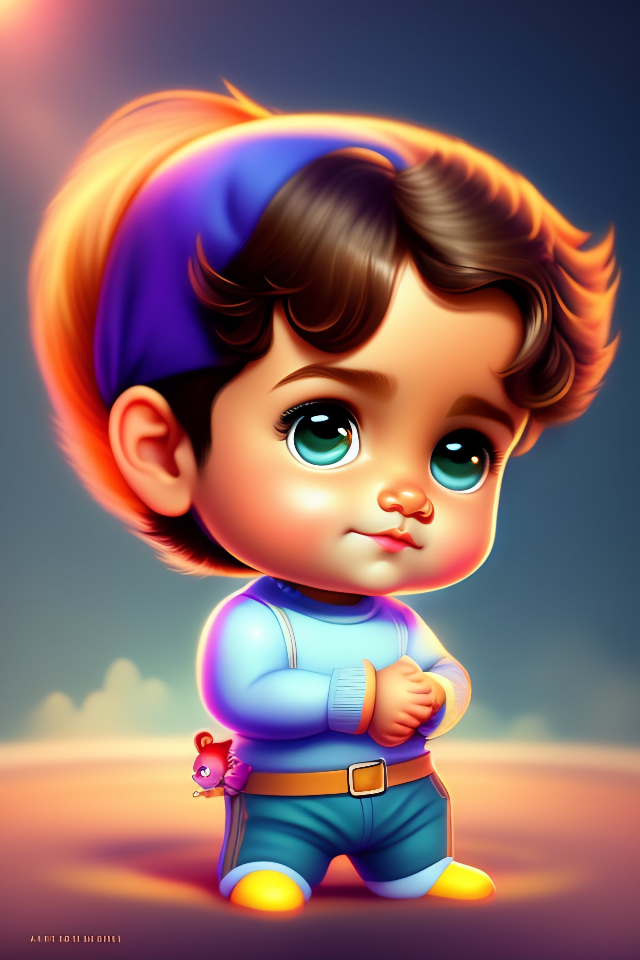 Lexica - Cute and adorable cartoon Hrithik Roshan baby, dreamlike ...