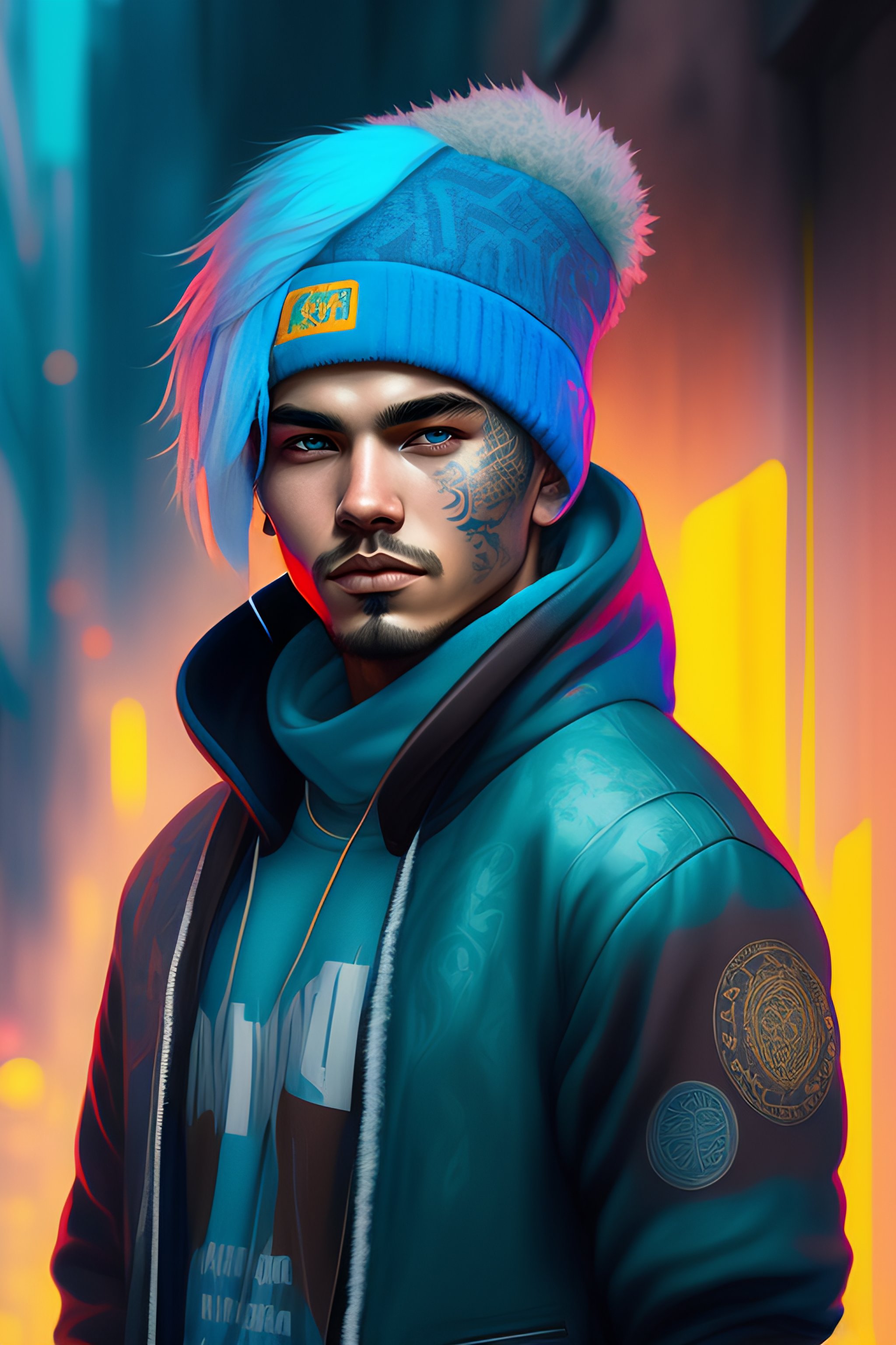 Lexica - Highly detailed portrait of a sewer punk man, tartan hoody ...
