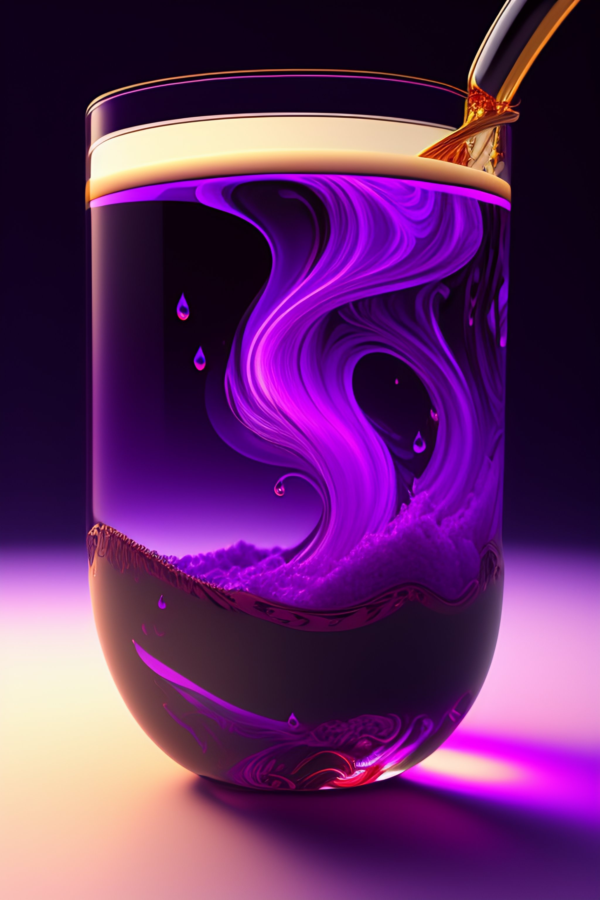 Lexica - Cup of codeine, purple liquid in cup glowing, fantasy ...