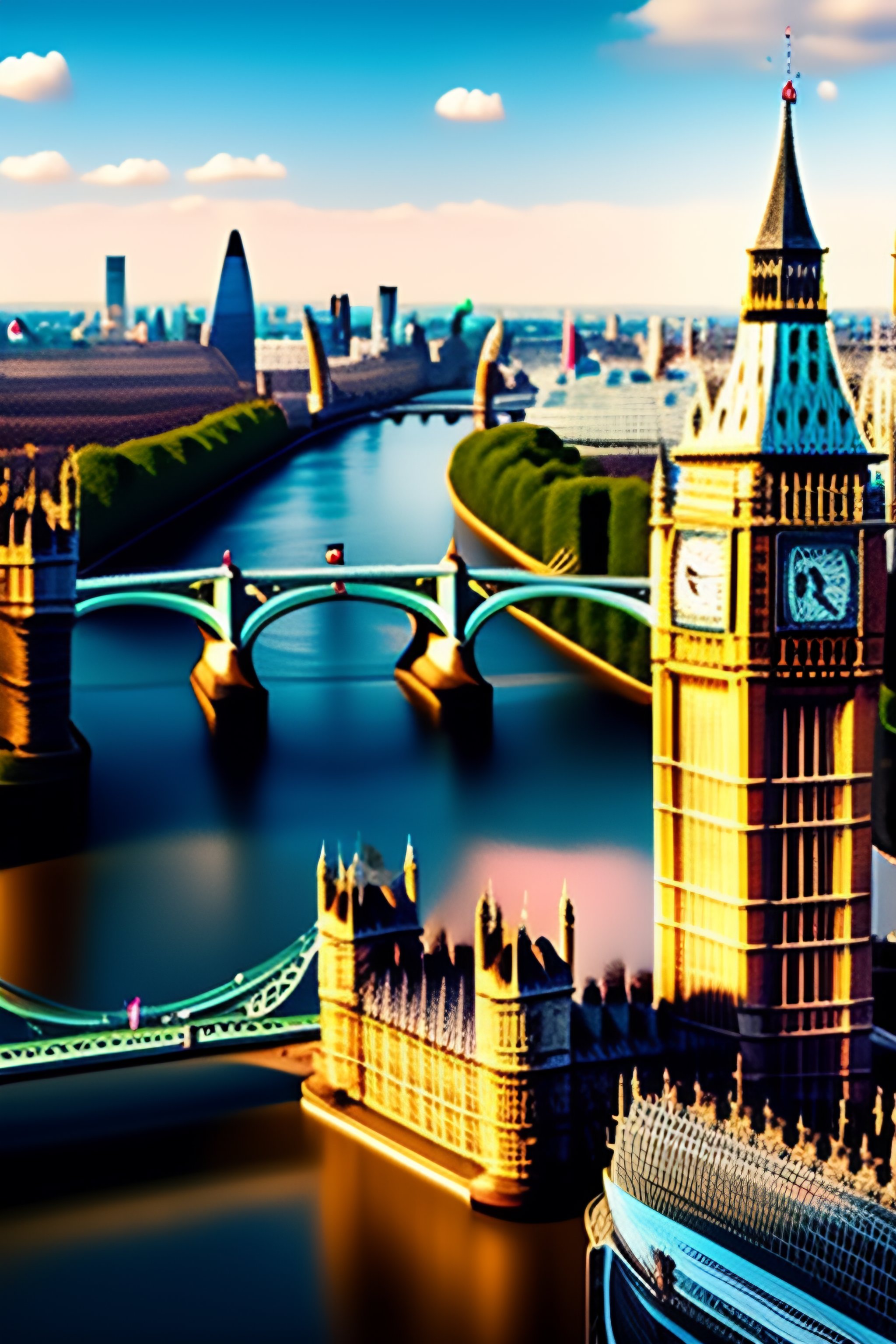 Lexica - Beautiful thumbnail for YouTube video about London, analog style