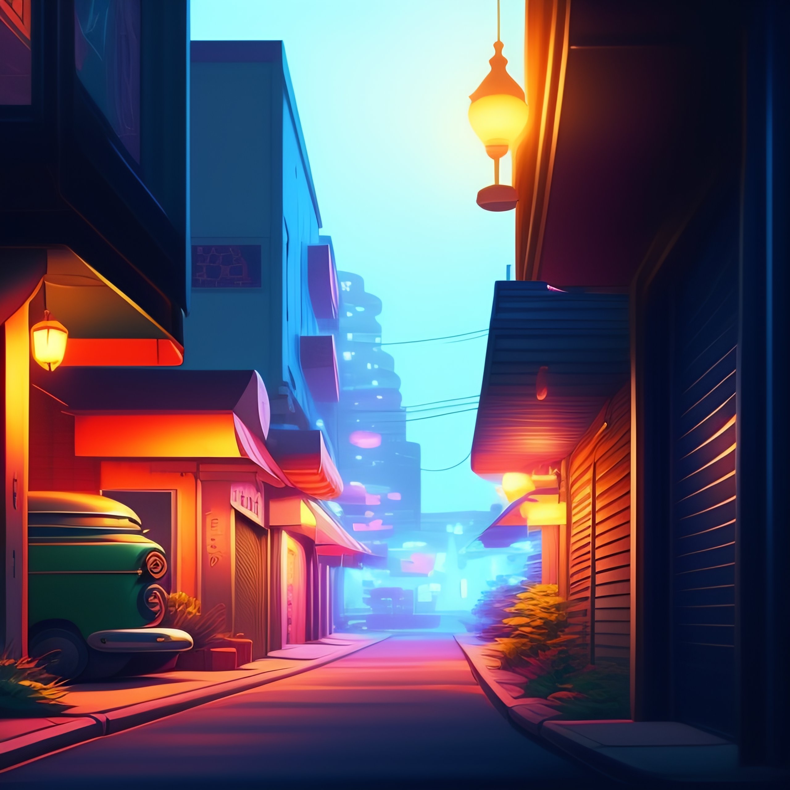 Lexica - Vintage 50's anime style environmental wide shot of a chaotic ...