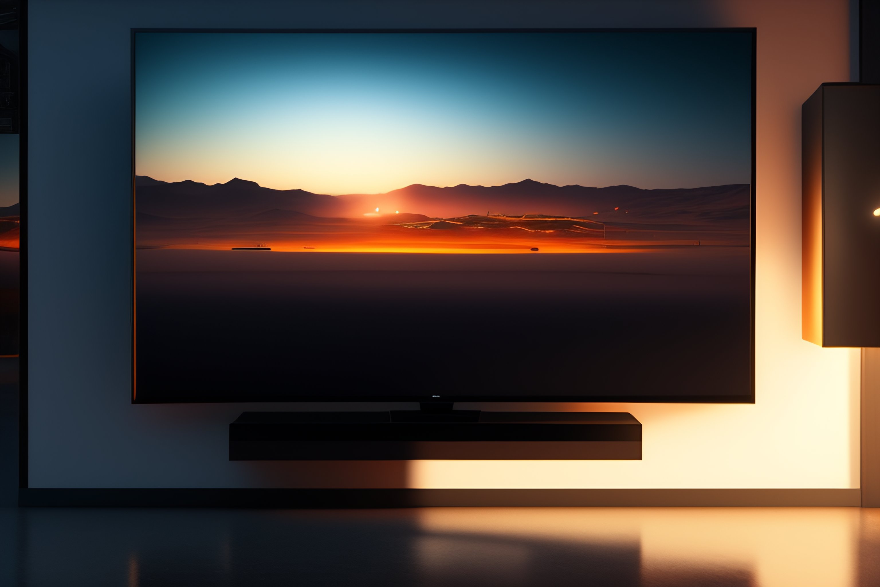 Lexica - Interview scenery, tv show, tv black screen, neutral colors ...