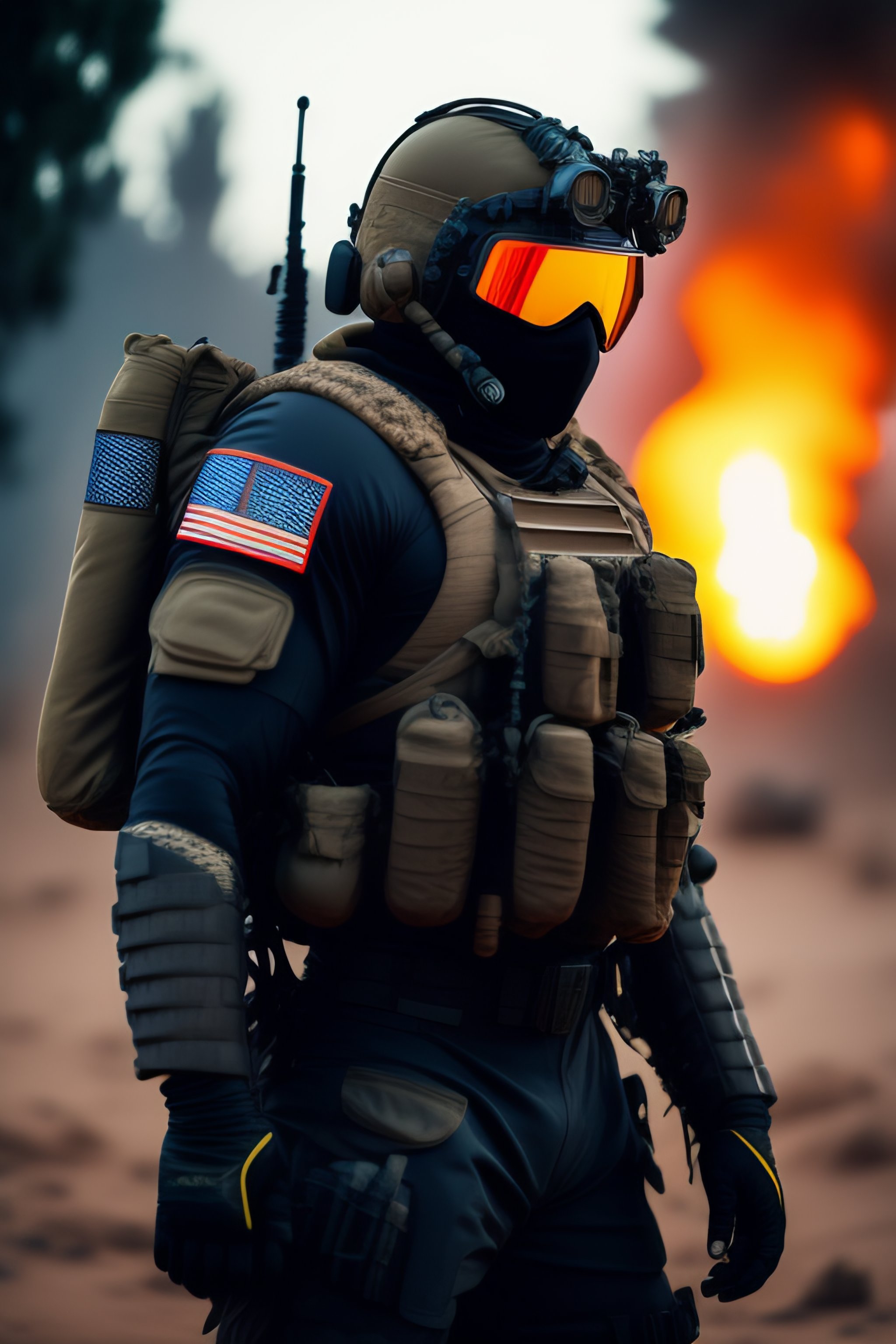 Lexica - A cyber warrior in a burnt land, extremely highly detailed ...