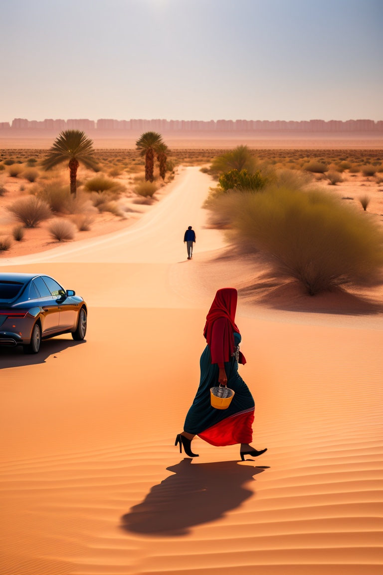 Lexica - A street in a hot country, people walking on the street, the ...