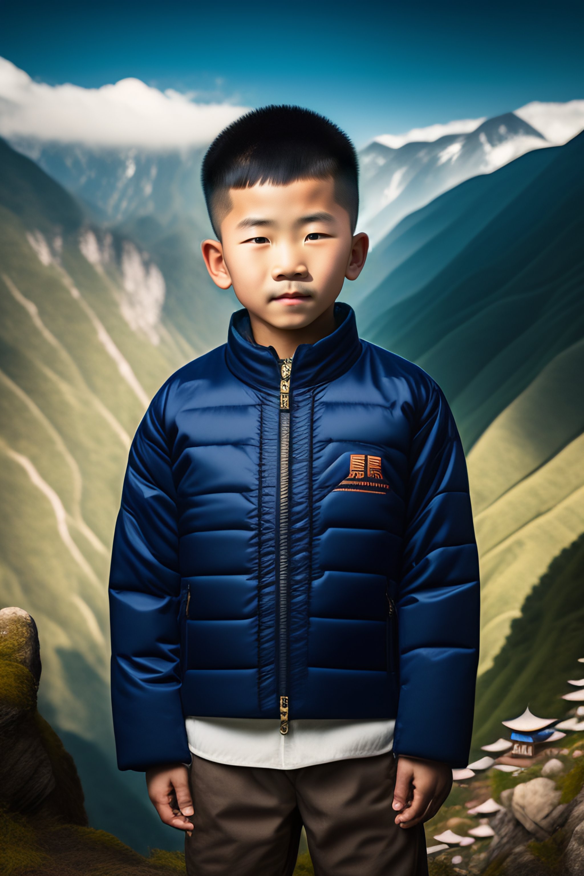 Lexica - Portrait of a young zen boy in a Chinese village nested in the ...