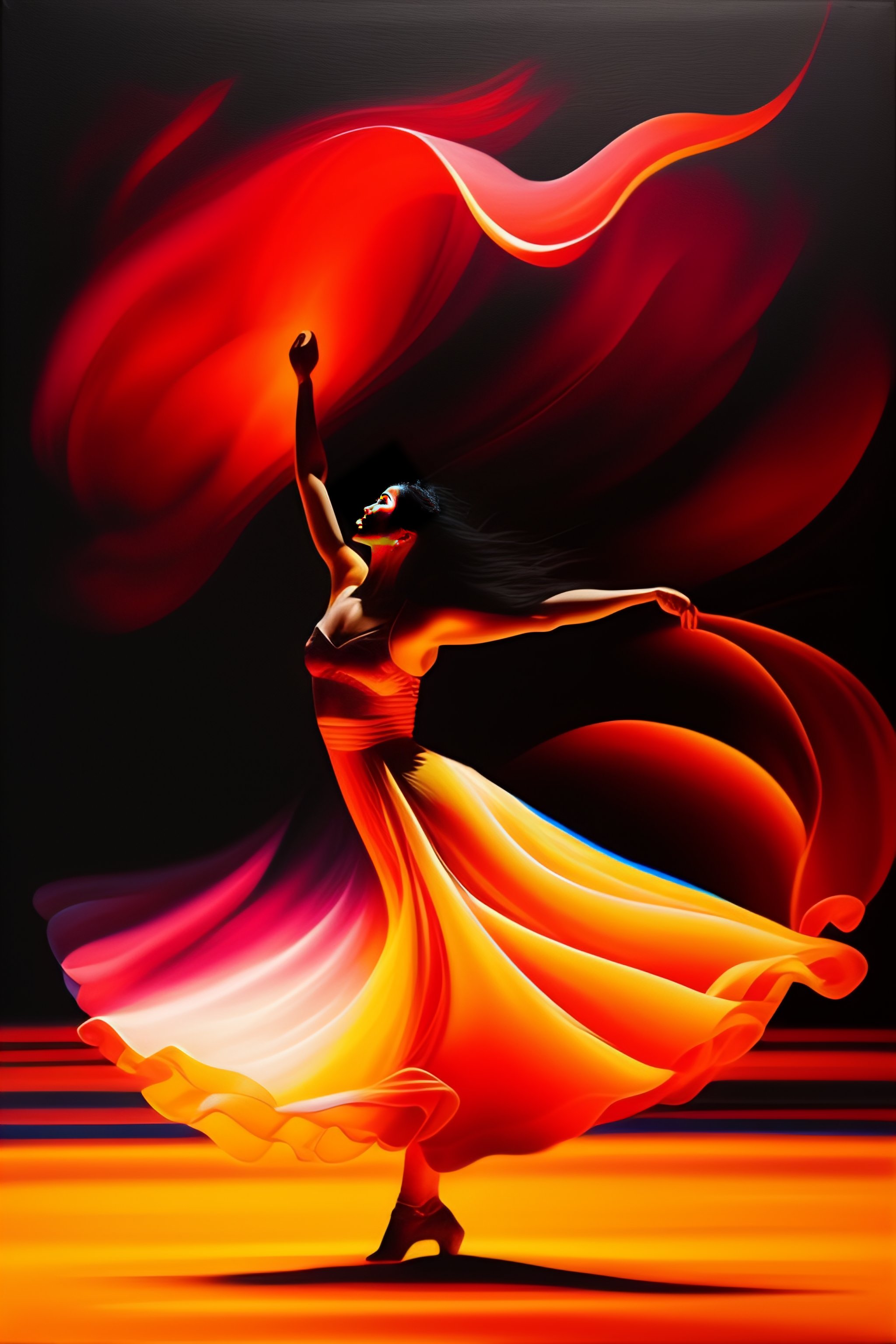 Lexica - Female dancer in movement with face in shadow, latin dance ...