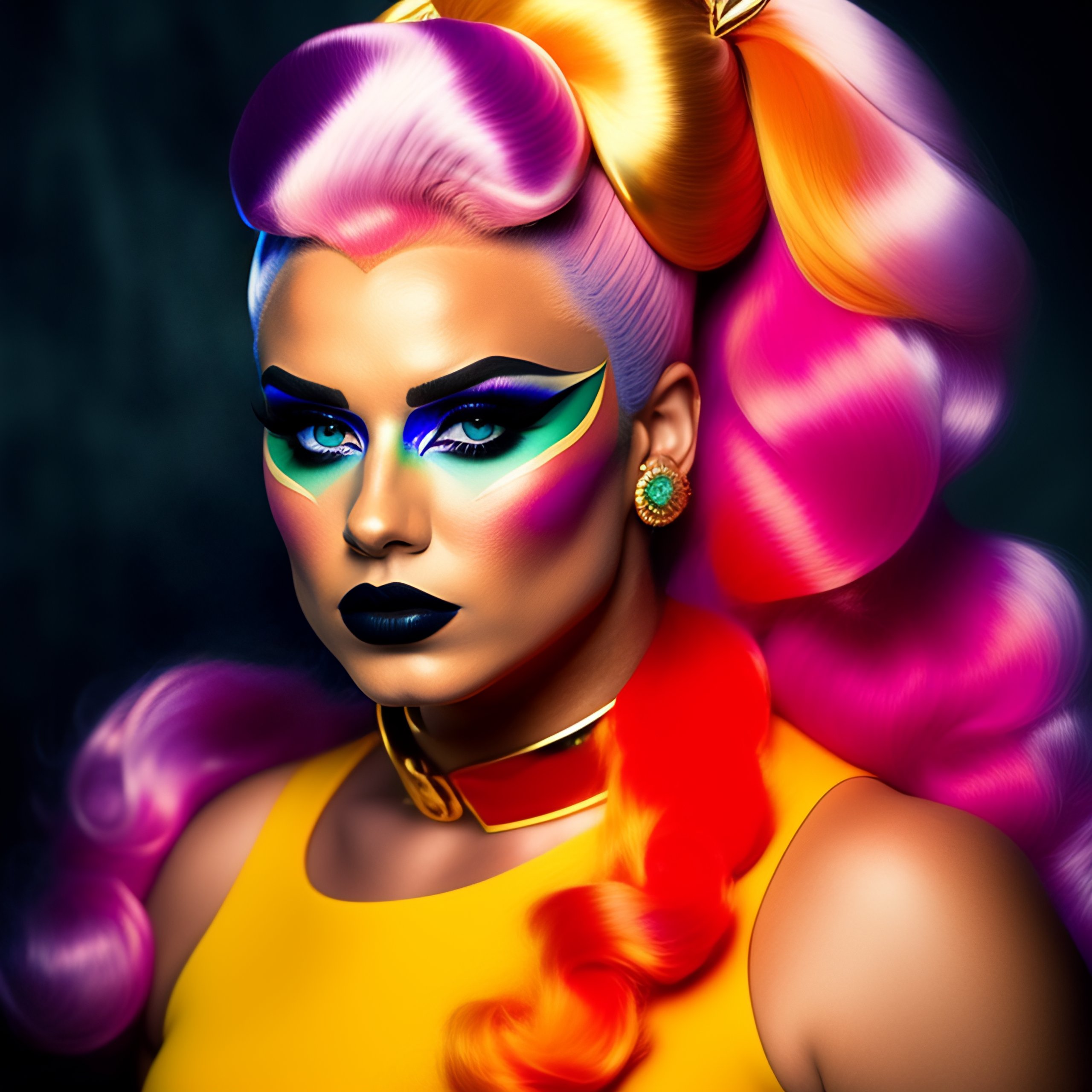 Lexica - A british-irish 17-years-old drag artist in y2k makeup and y2k ...