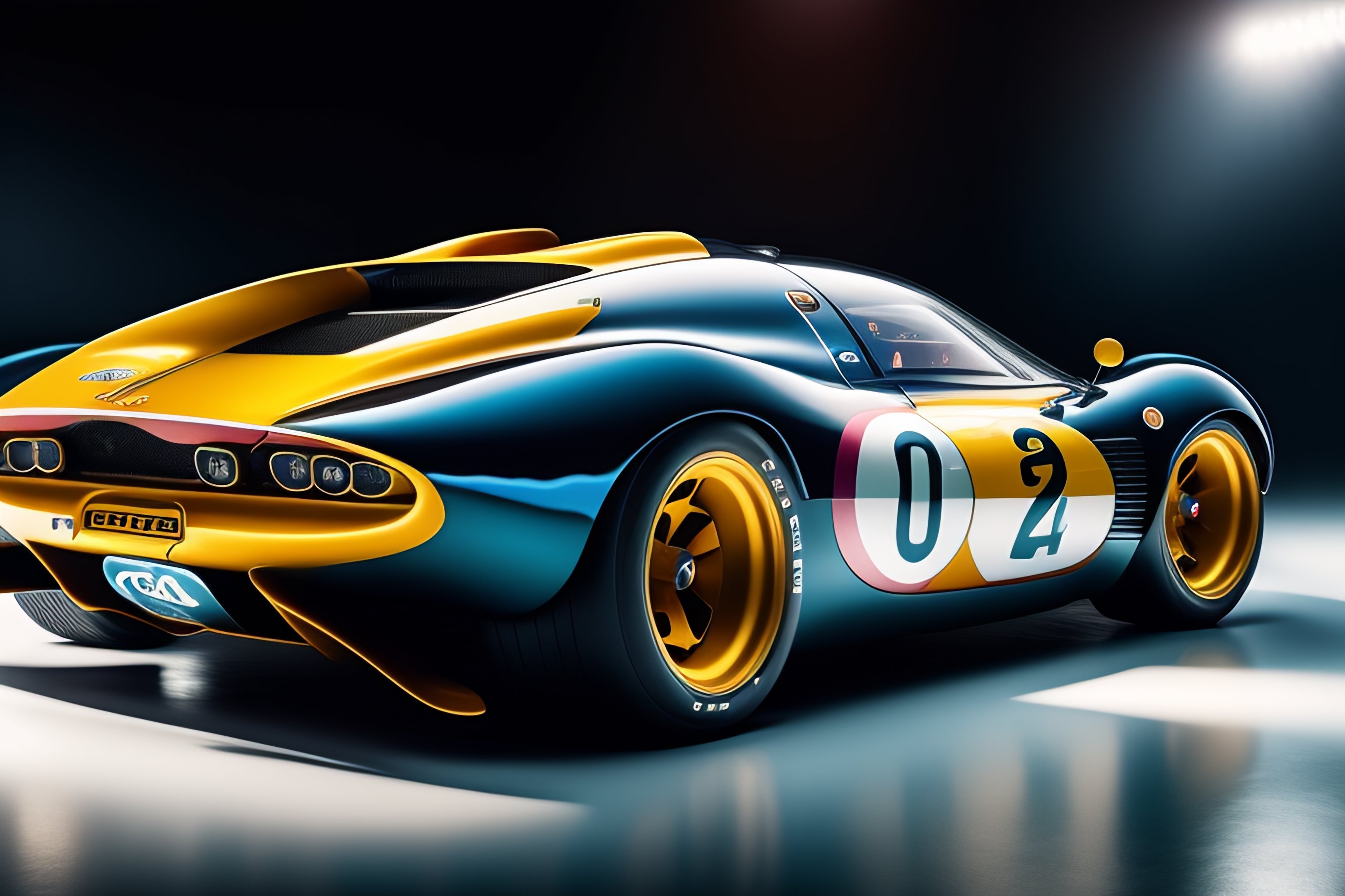 Lexica - Side of a 1966 Bugatti Chiron prototype race car at Le Mans