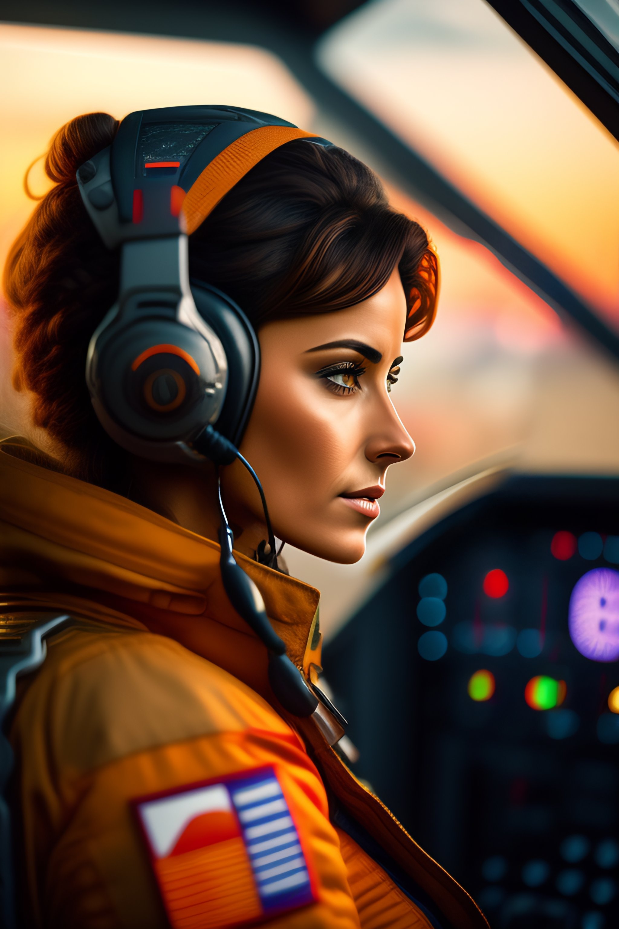 Lexica - Cyborg pilot sPANISH womAn, interior cockpit, hyperdetailed ...