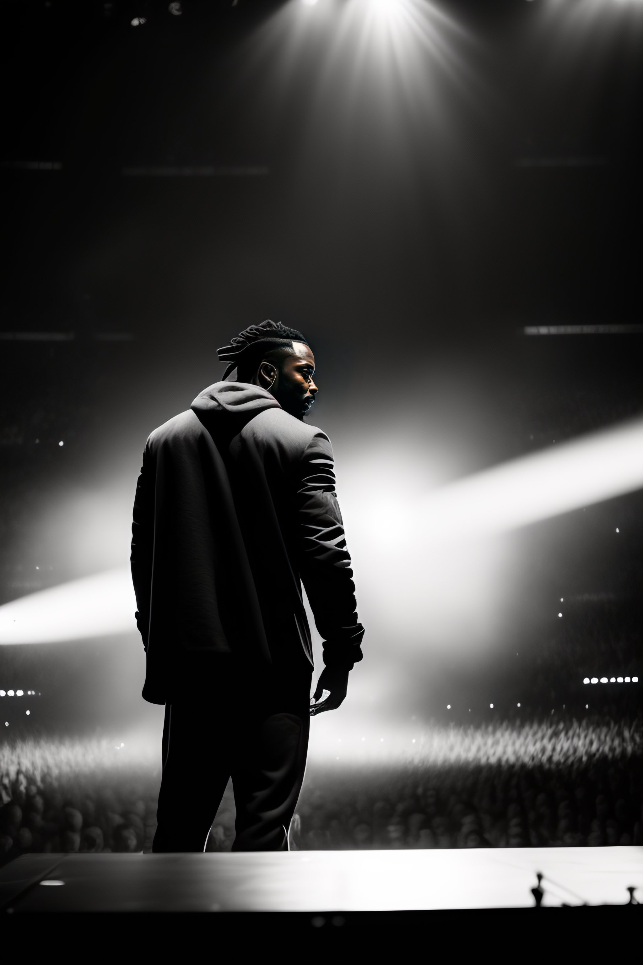 Lexica - Kendrick lamar performing in front of a huge crowd, 4k, Aubrey ...