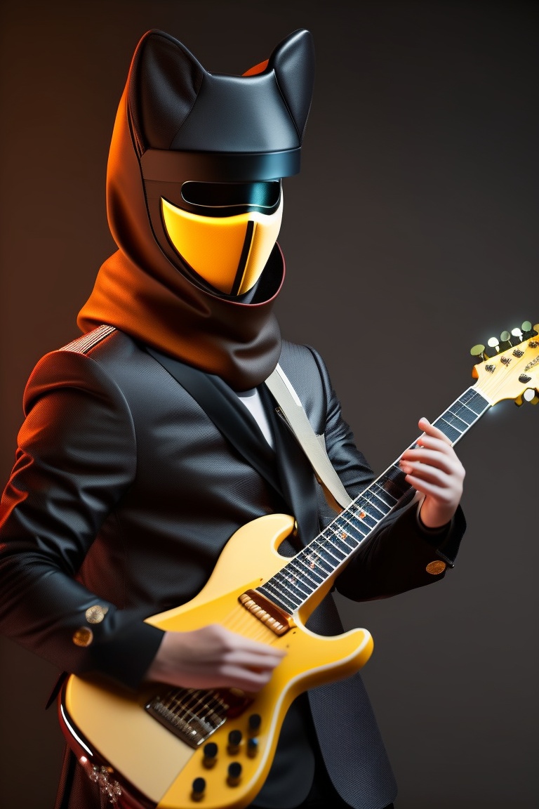 Lexica - Masked teenager ,flame mask ,wearing t-shirt,playing classic ...